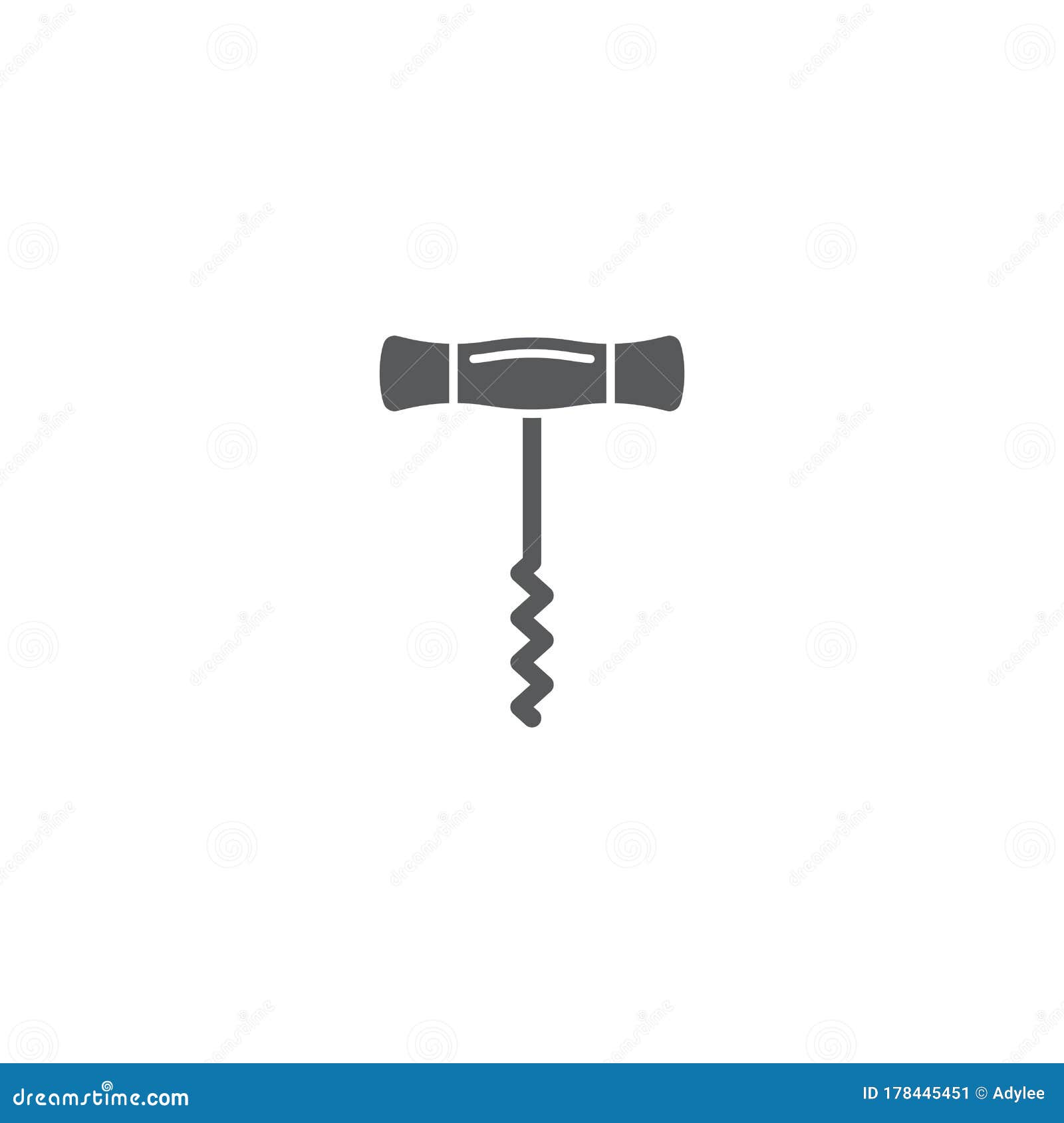 Corkscrew Vector Icon Symbol Tool Isolated on White Background Stock ...