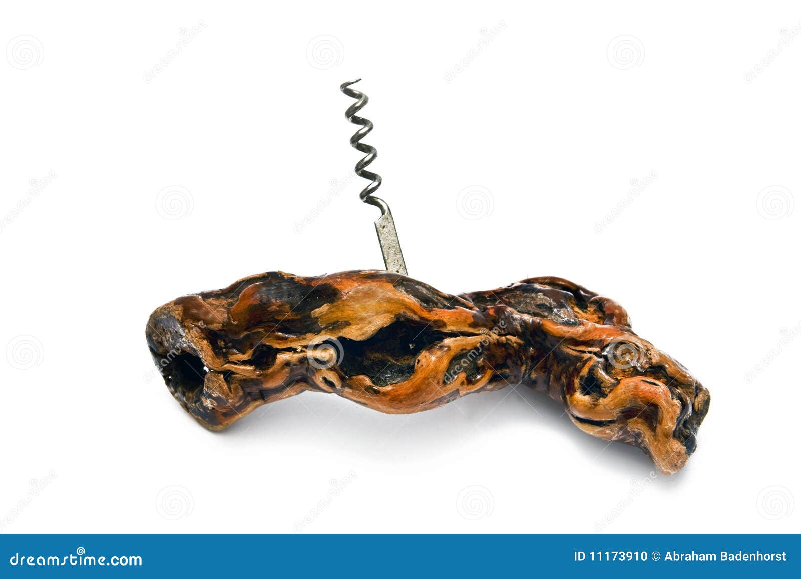 Corkscrew with Wooden Handle Stock Photo - Image of white, isolated ...