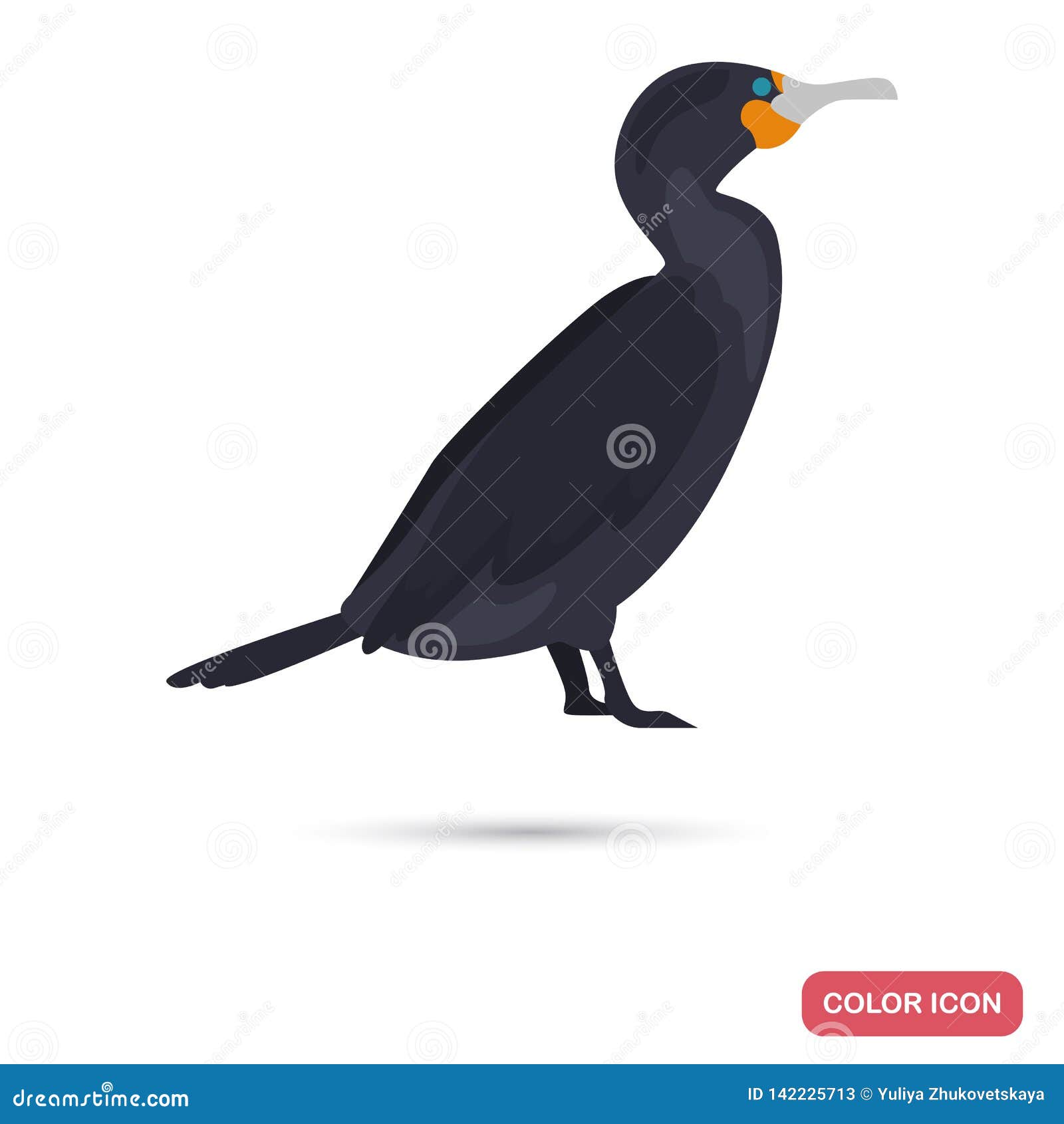 Cormorant Color Flat Icon for Web and Mobile Design Stock Vector ...