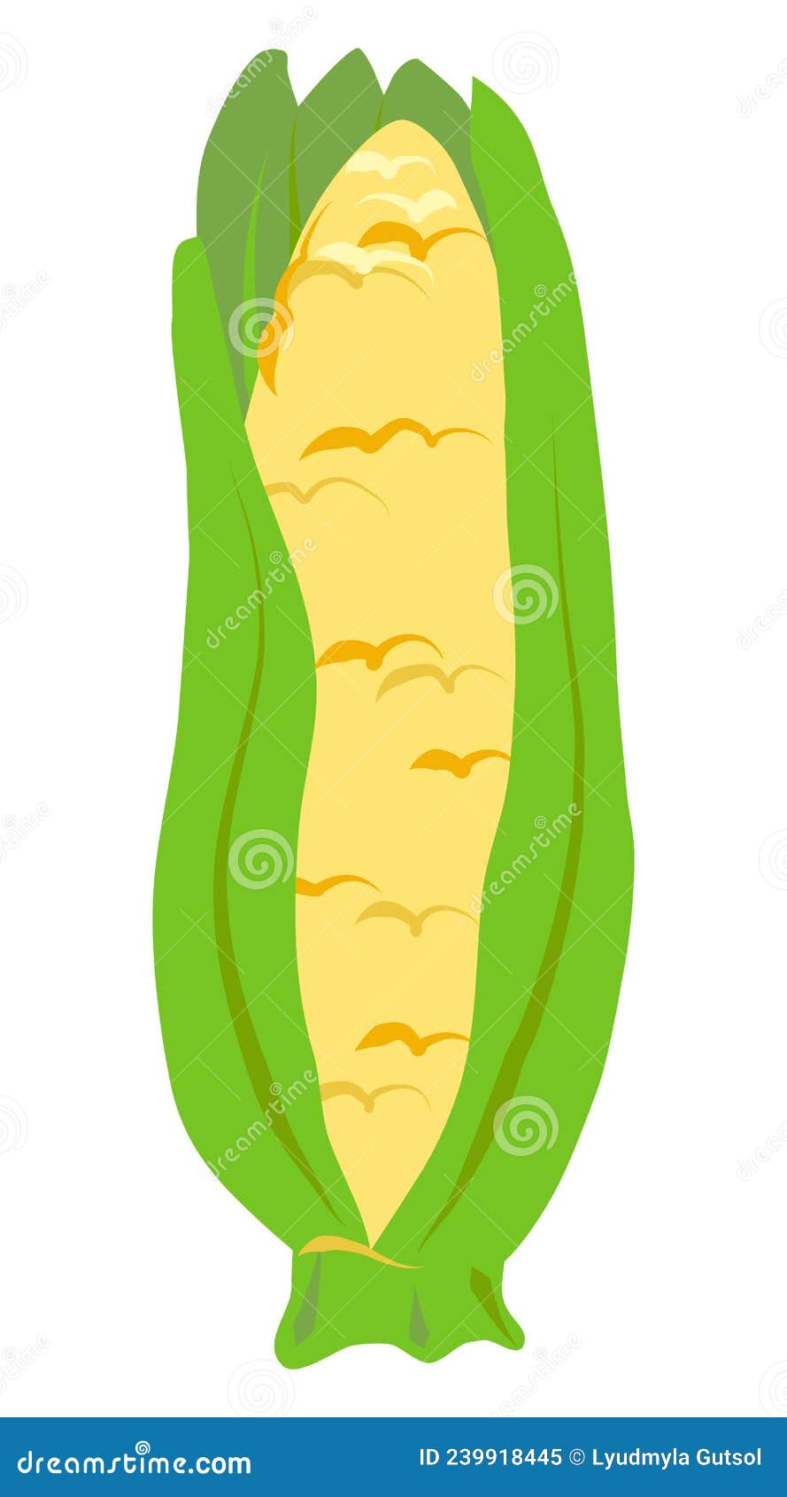 Corn. Abstract Drawing of a Vegetable. Corn Hand-drawn in Large Strokes ...