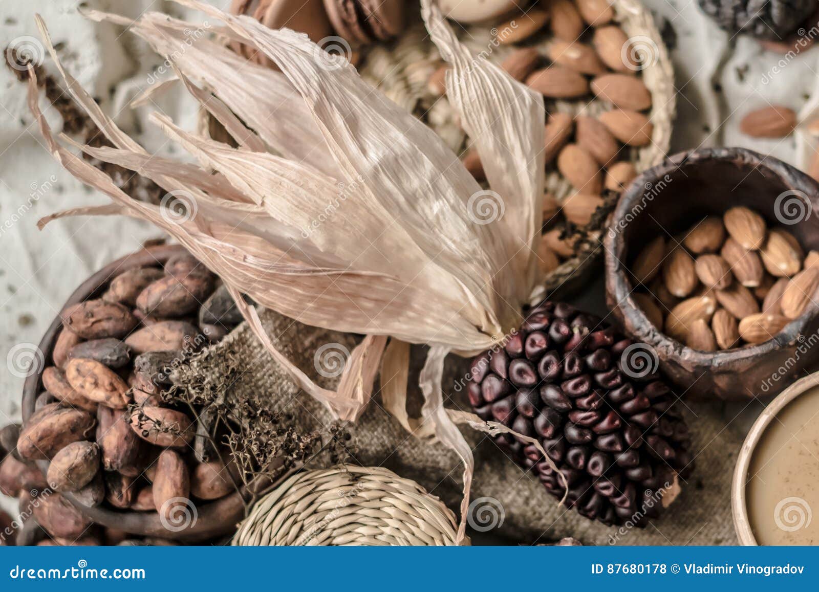 Corn and almonds stock photo. Image of nutshell, eating - 87680178