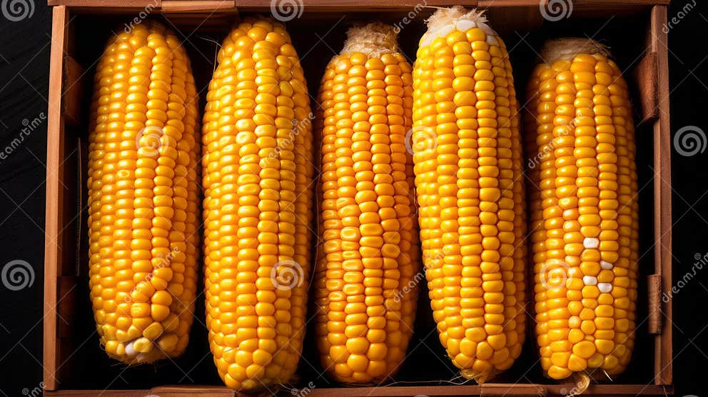 Corn in autumn season set stock illustration. Illustration of autumn ...