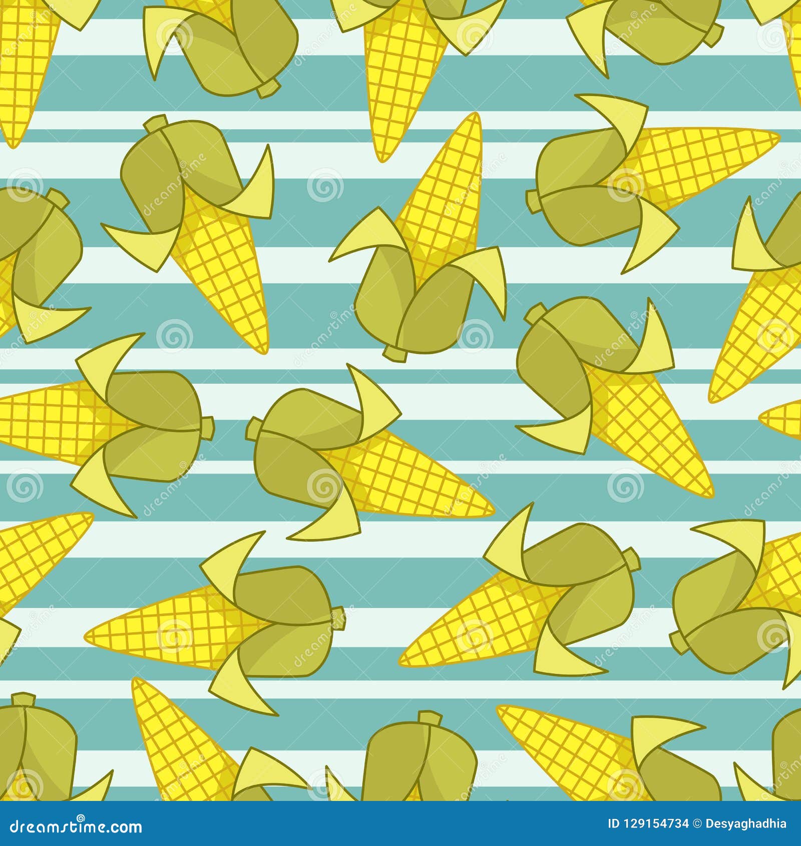 Corn Background Seamless Pattern with. Stock Vector - Illustration of ...