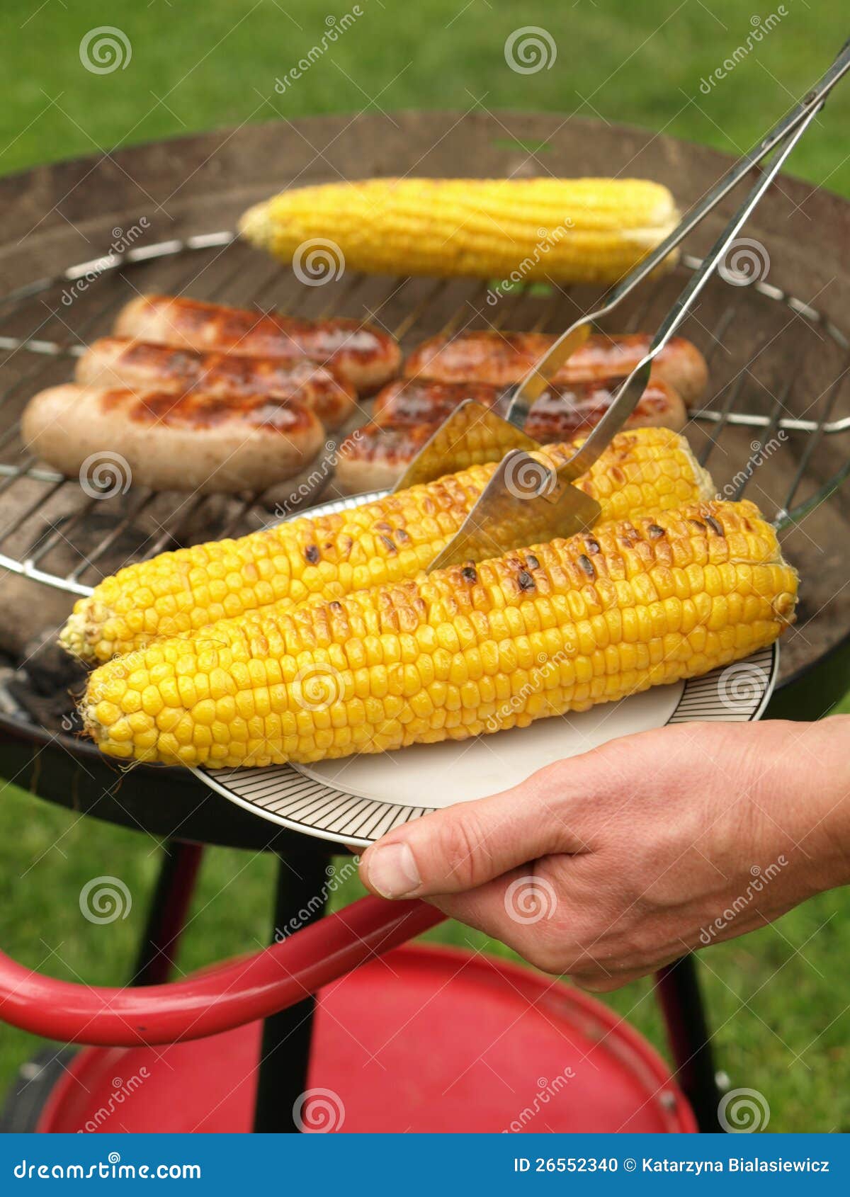 Corn from barbecue stock photo. Image of party, burn - 26552340