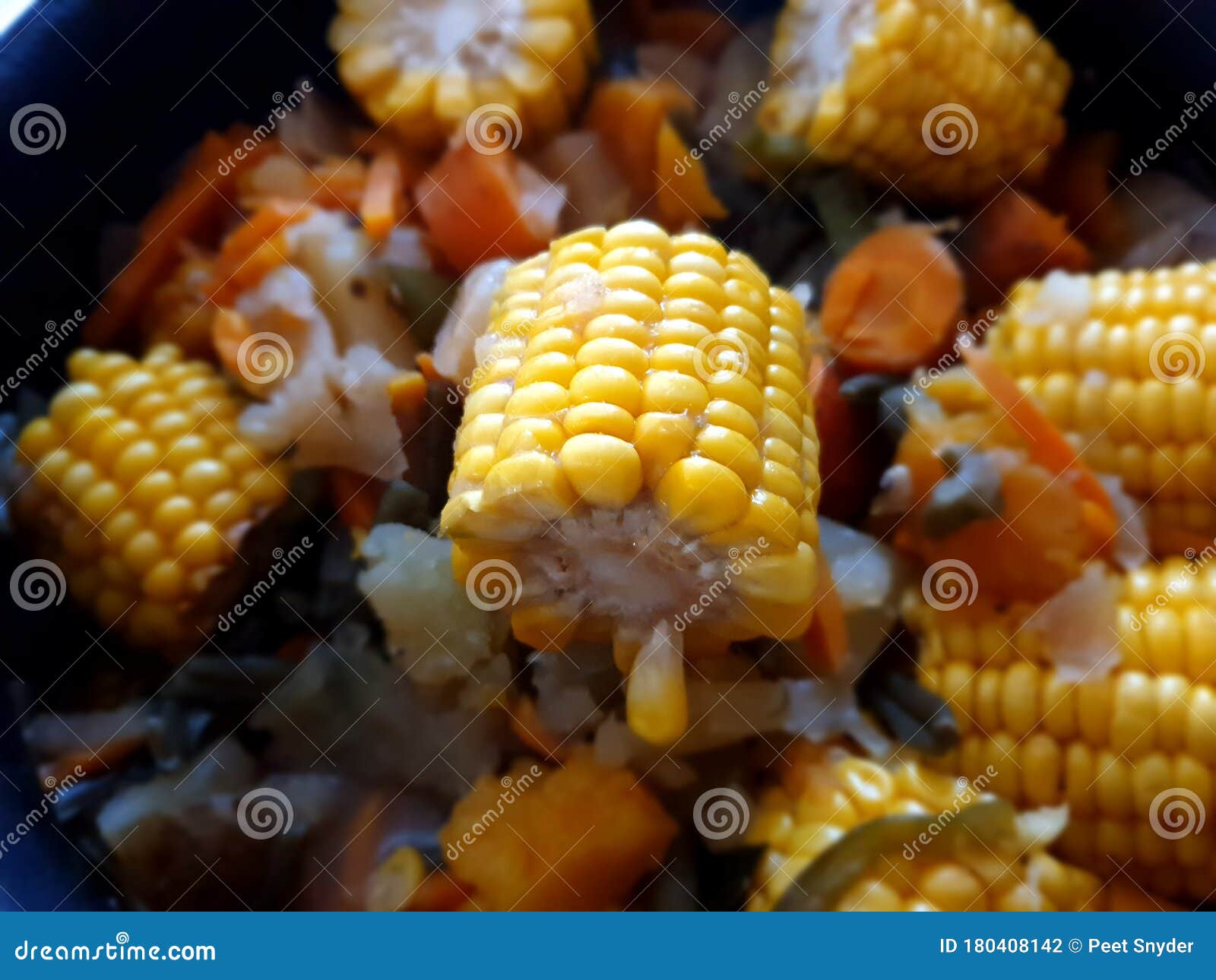 Corn being cooked stock photo. Image of yellow, cooked - 180408142