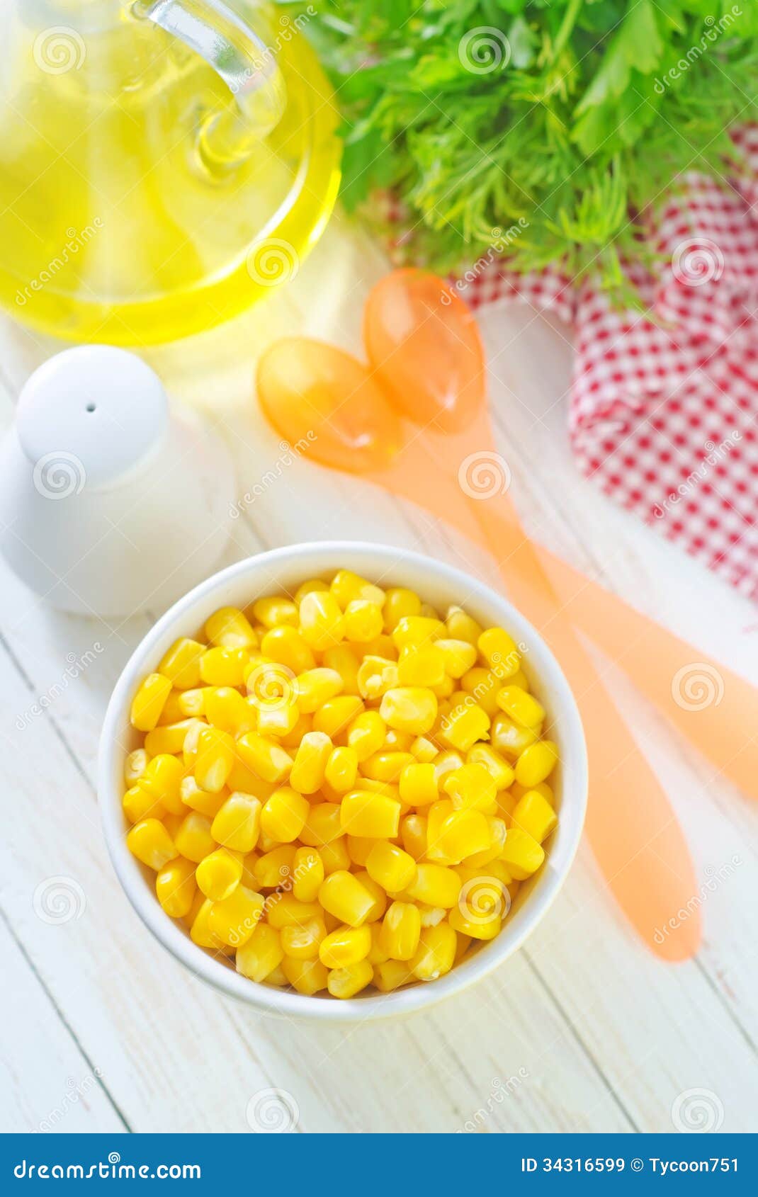 Corn in bowl stock image. Image of cook, pickled, organic - 34316599