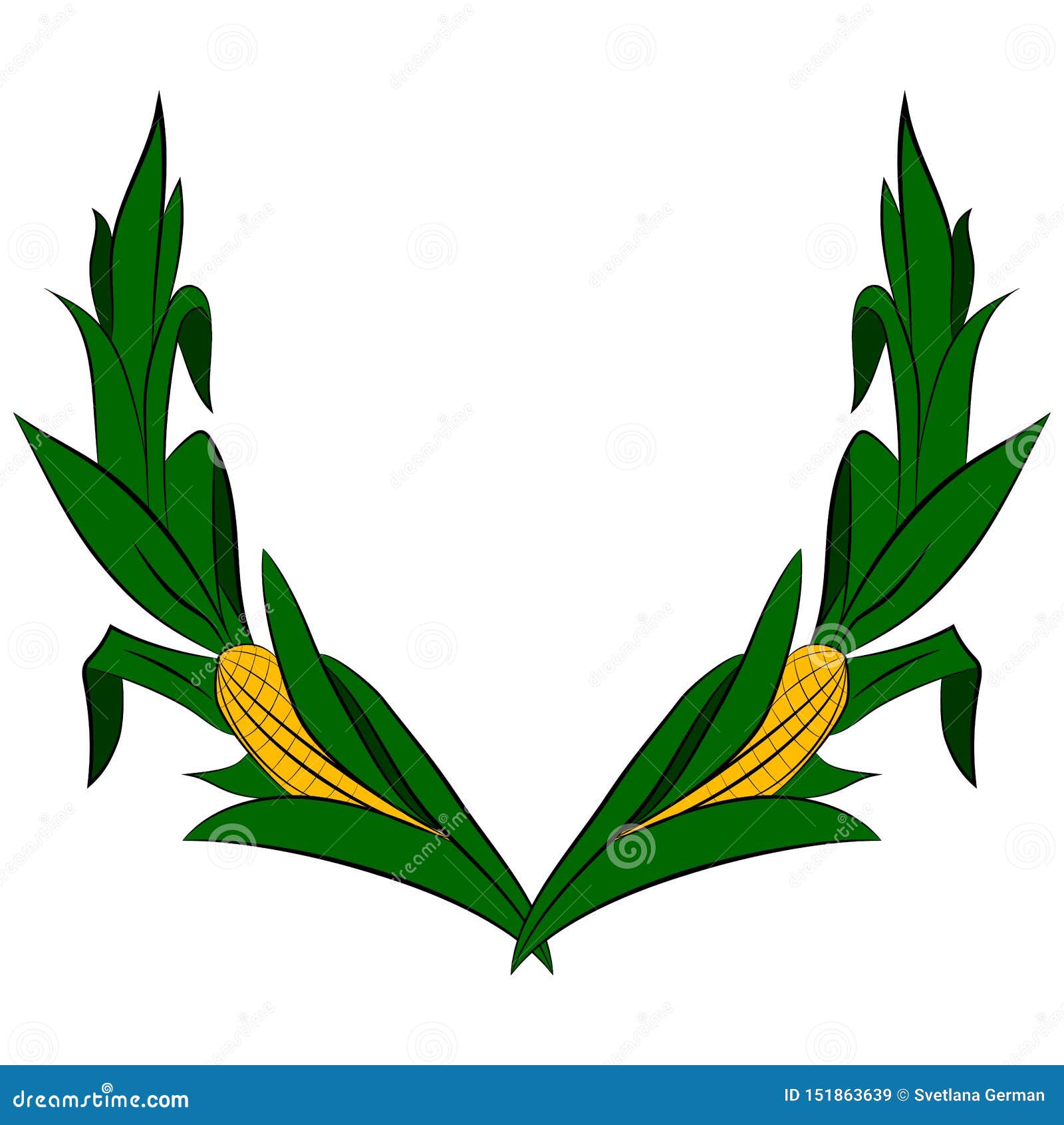 Corn branches stock vector. Illustration of element - 151863639