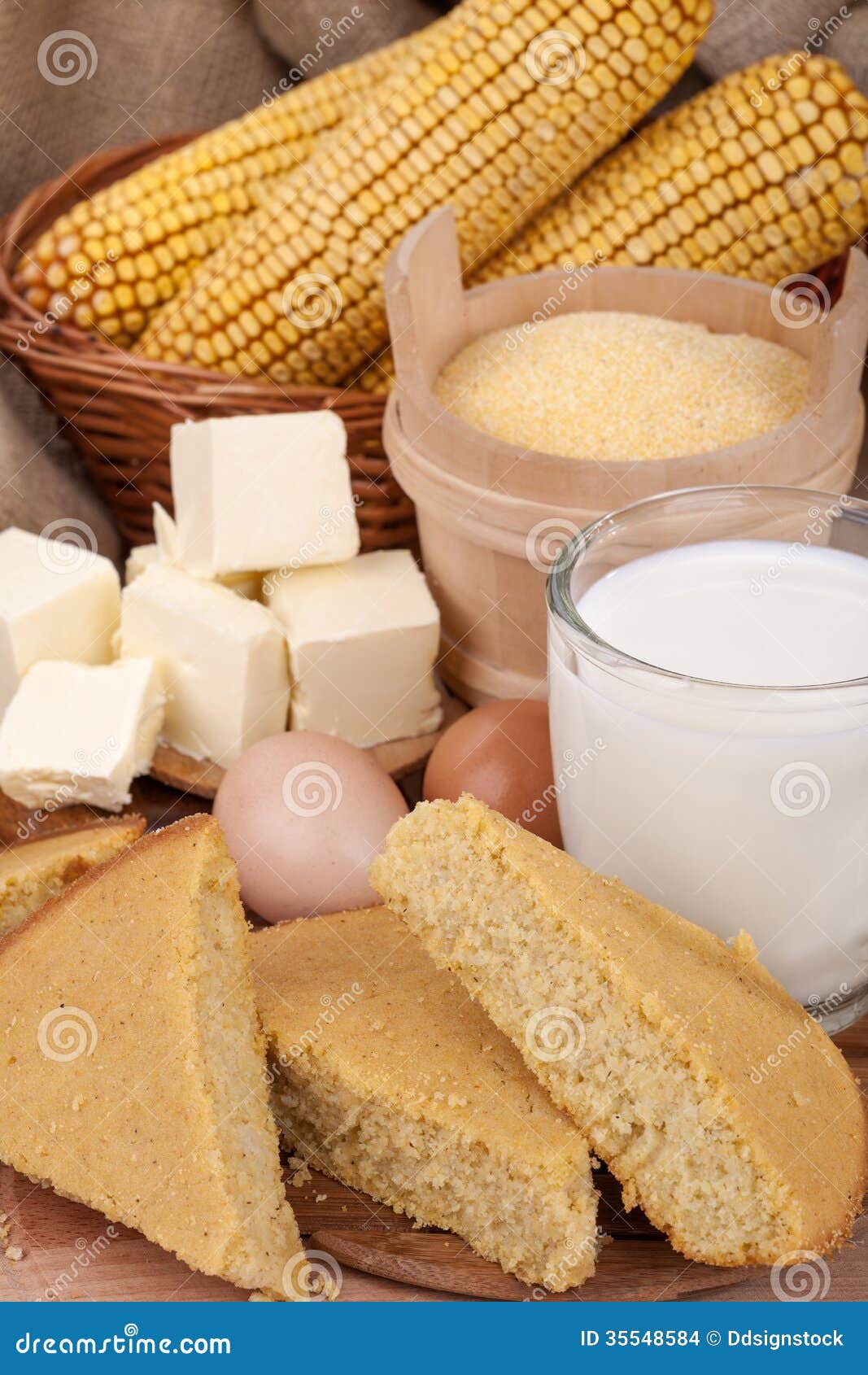 Corn bread stock photo. Image of crumbs, butter, breakfast - 35548584
