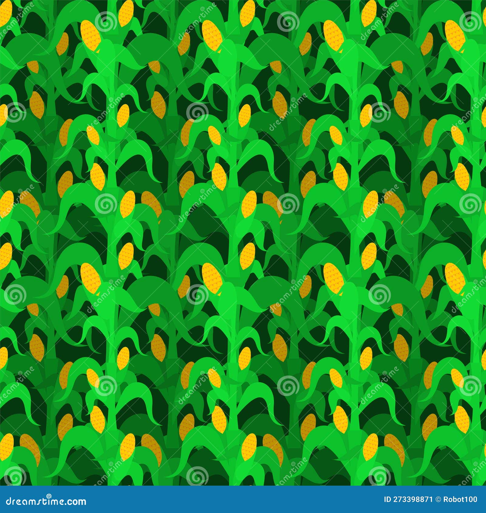 Corn Bush Pattern Seamless. Cornfield Background. Baby Fabric Texture ...