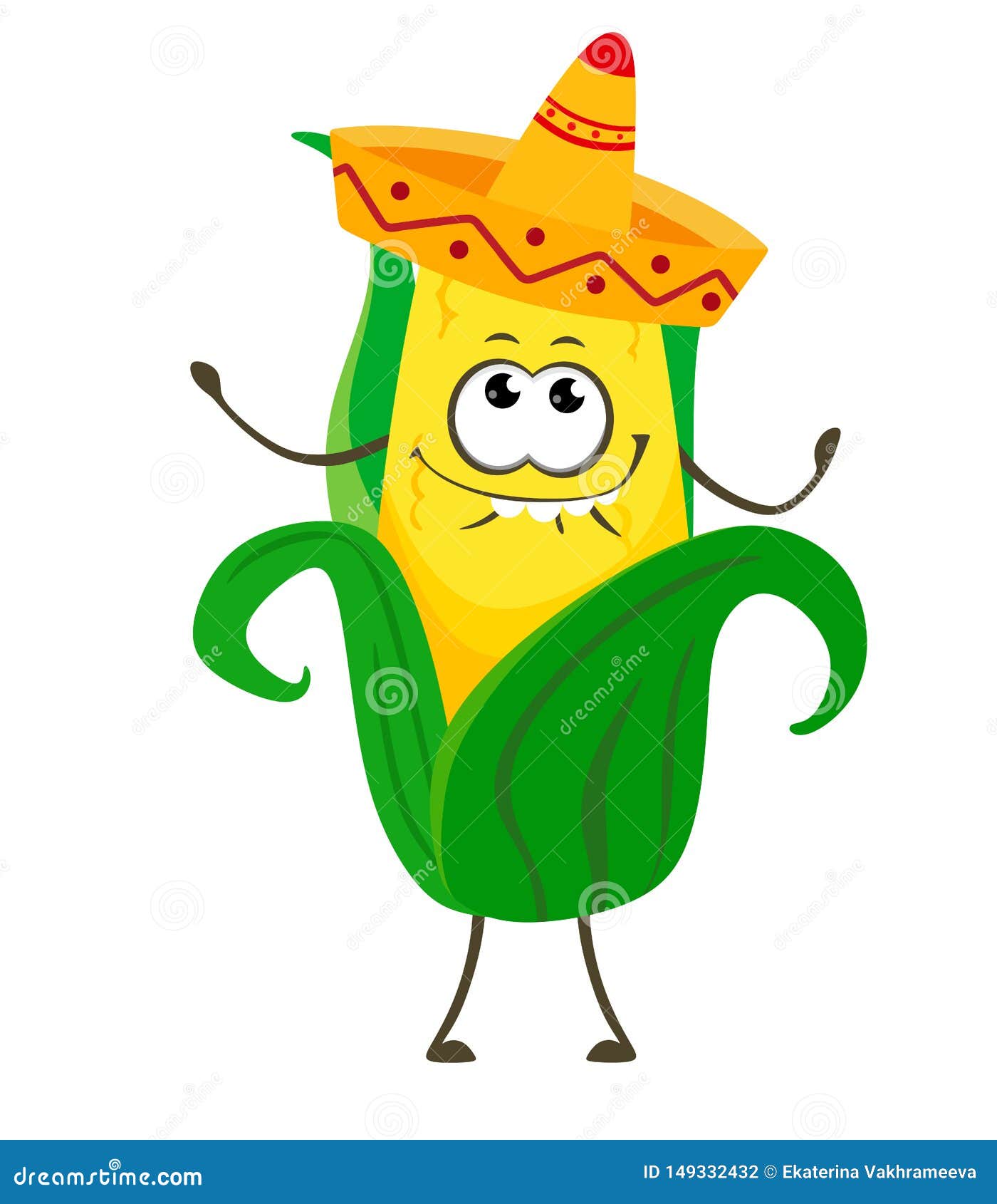 Corn Cute Anime Humanized Smiling Cartoon Vegetable Food Character ...