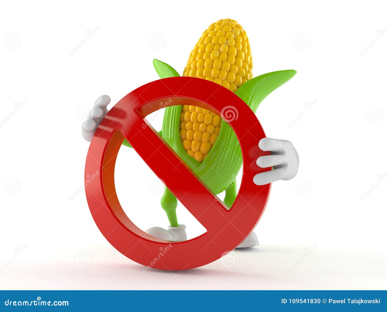 Corn Character with Forbidden Symbol Stock Illustration - Illustration ...