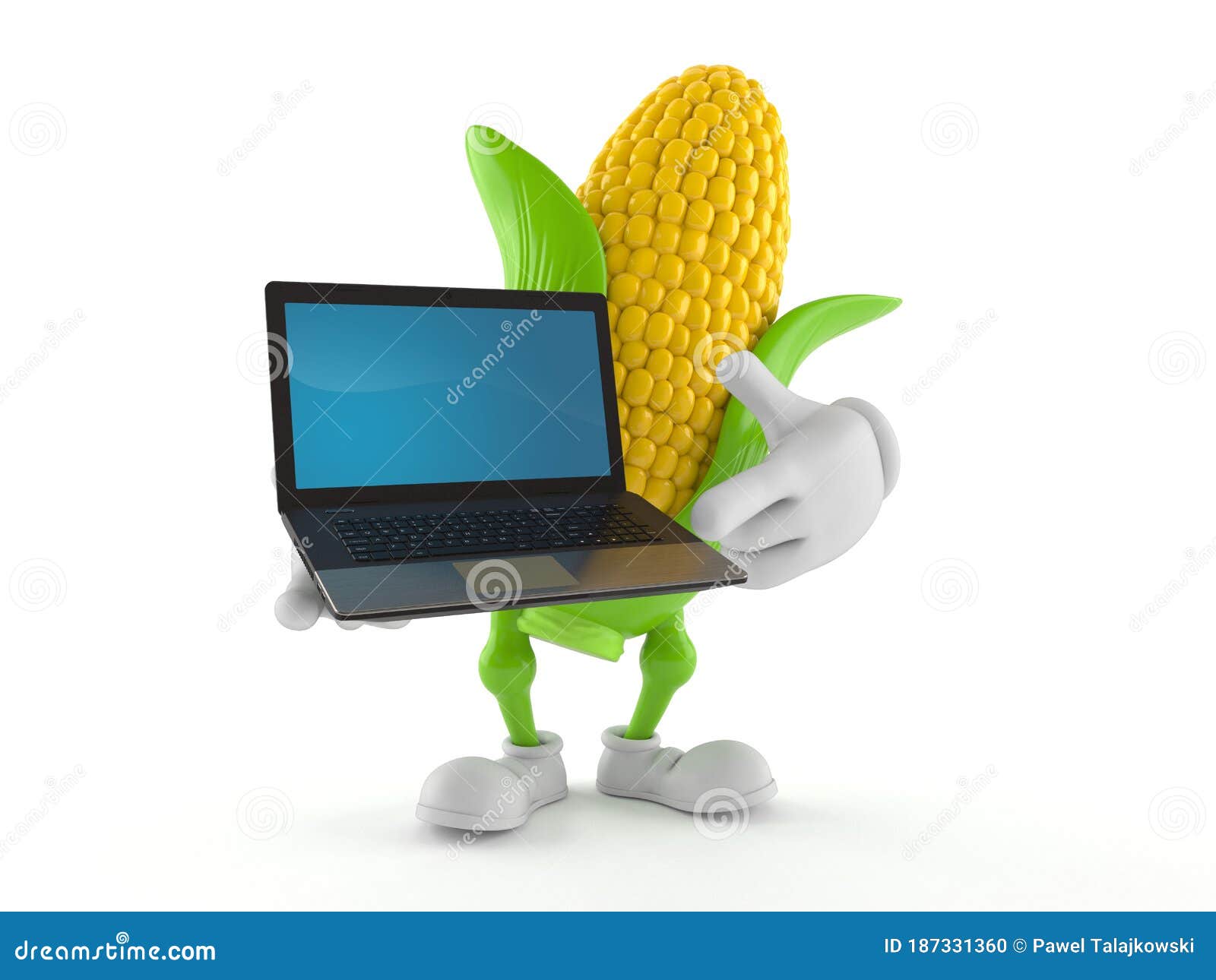Corn Character Whistling Isolated On A White Background. Corn Character ...