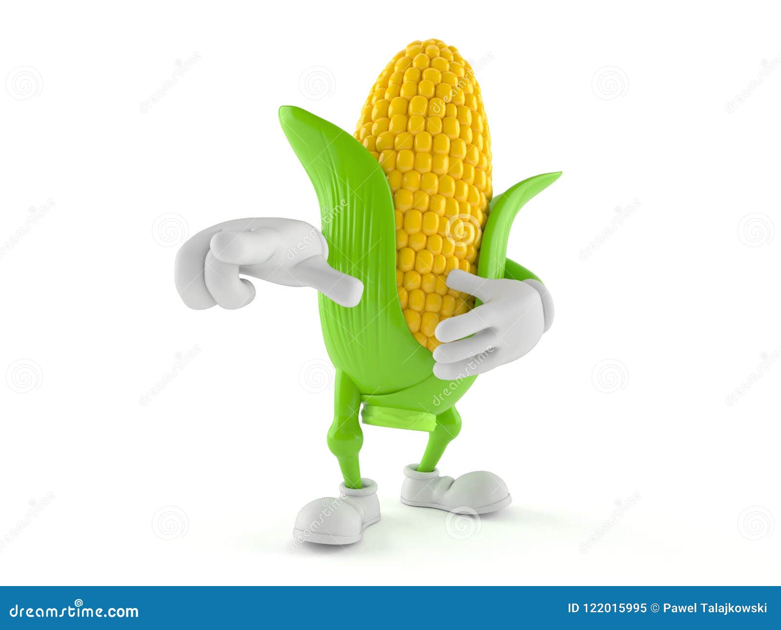 Corn Character Pointing Finger Stock Illustration - Illustration of ...