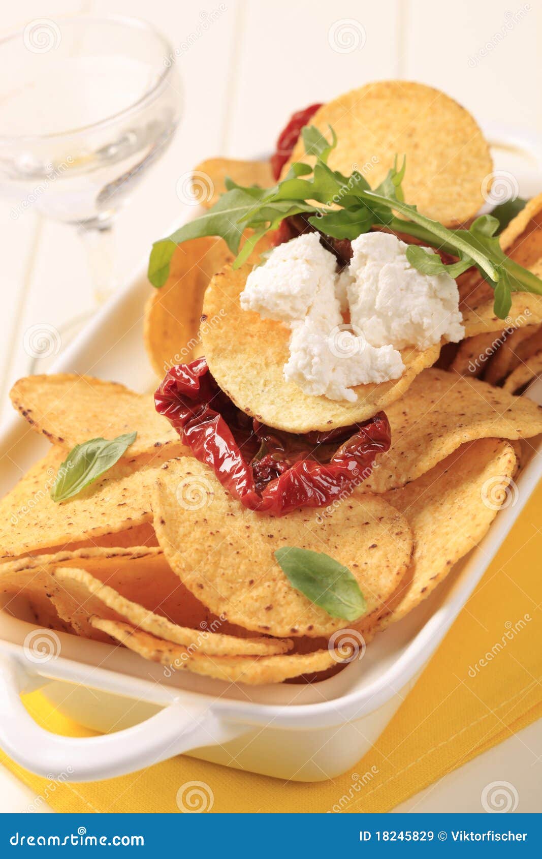 Corn chips and curd cheese stock image. Image of tomato - 18245829