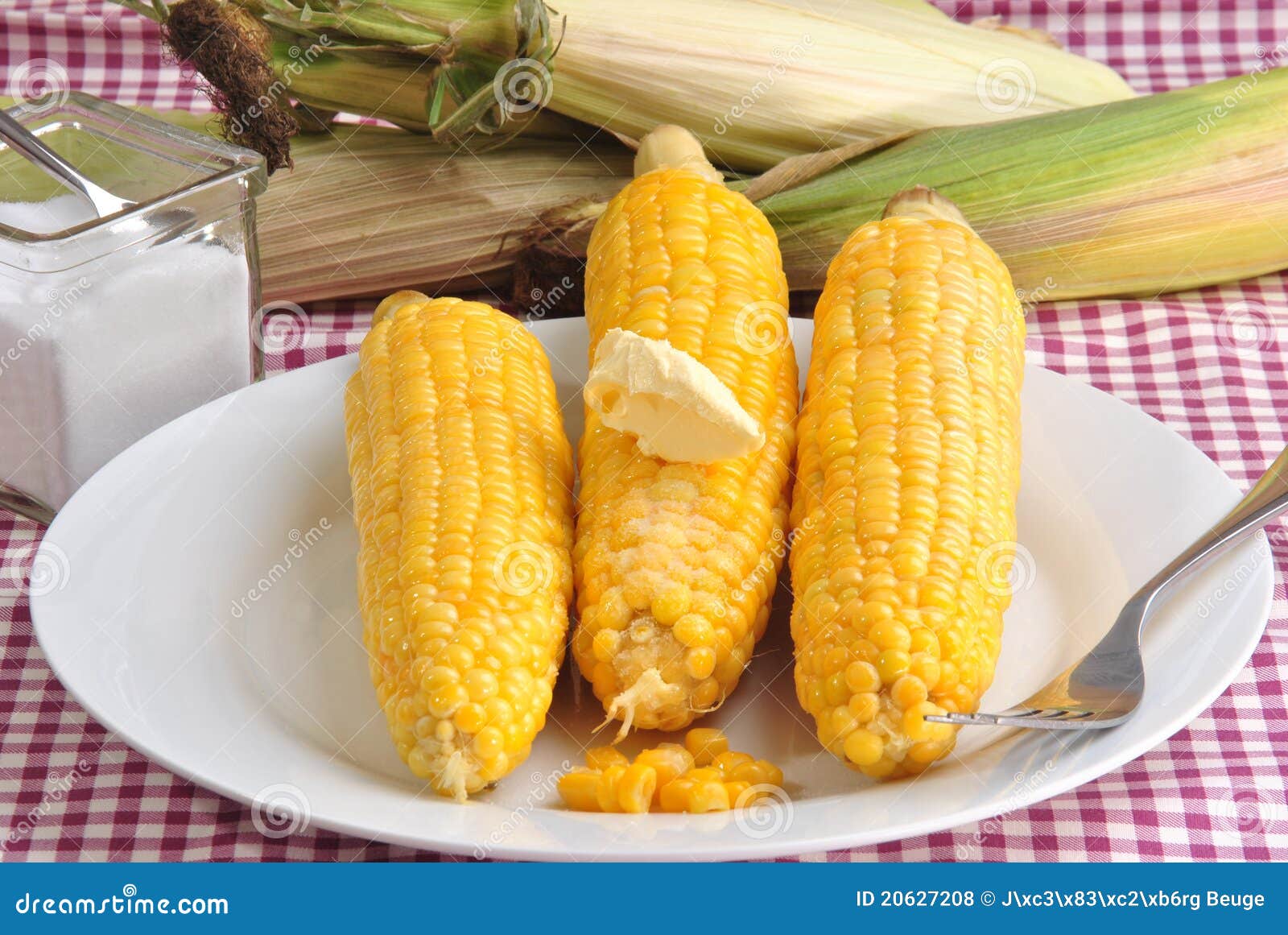 Corn on the Cob with Butter and Salt Stock Photo - Image of boiled ...