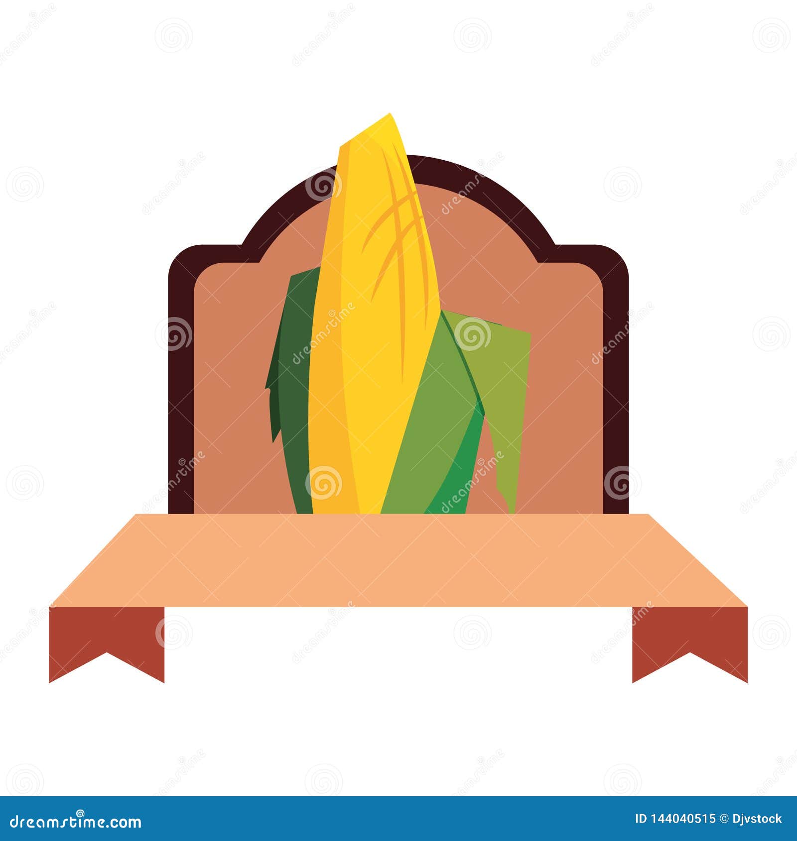 Corn Cob Cereal Grain Classic Label Stock Illustration - Illustration ...