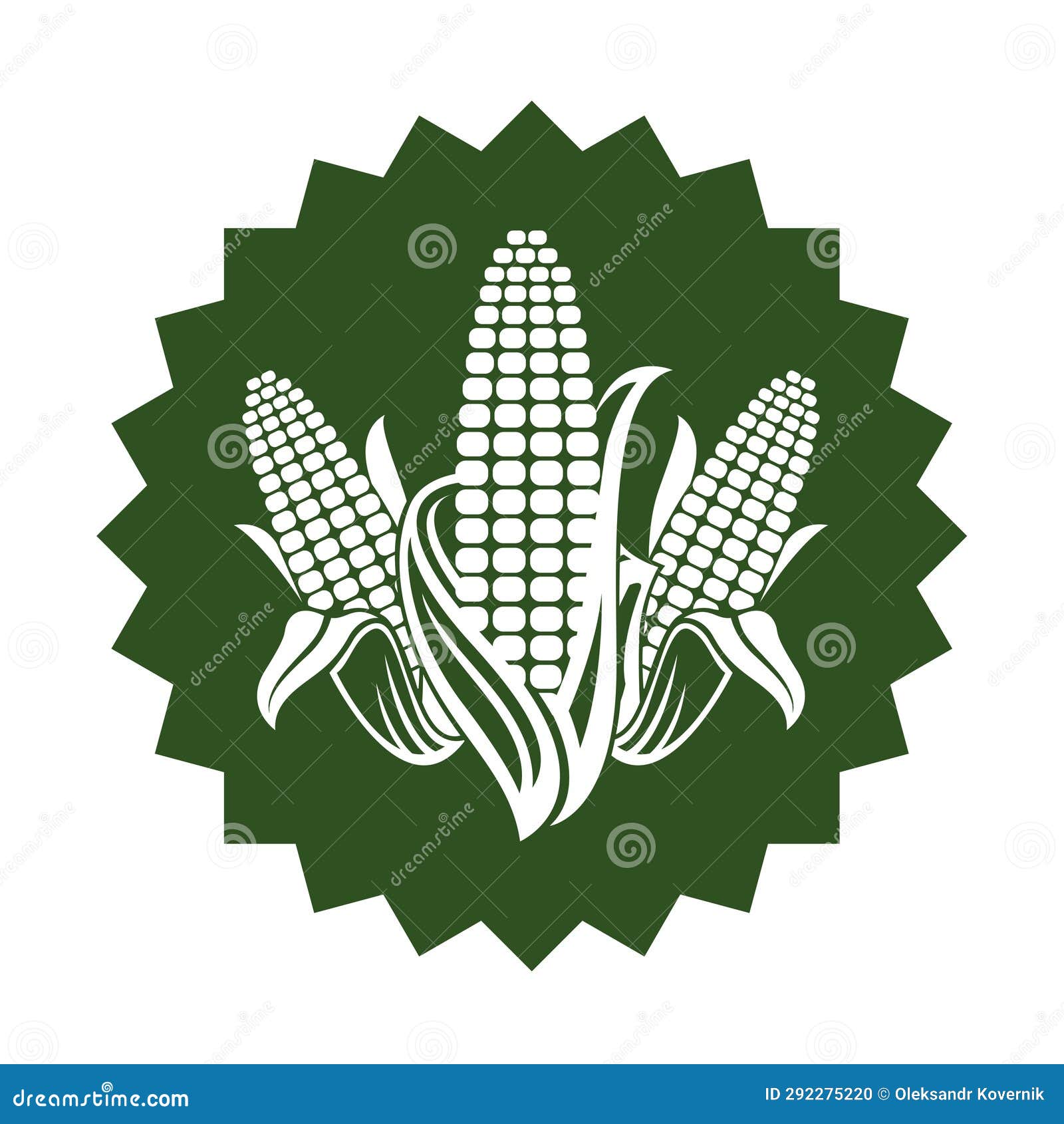 Corn cob emblem stock vector. Illustration of design - 292275220