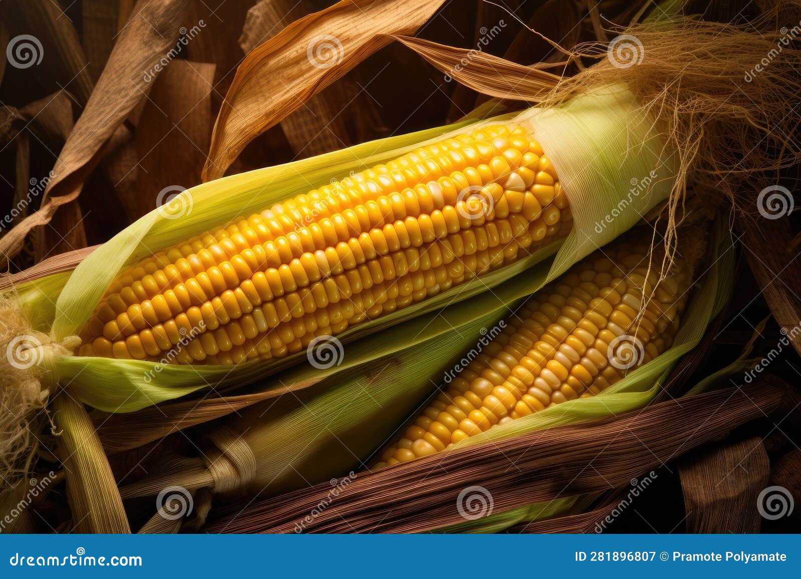 Corn Cob in Corn Field. Generative Ai Stock Illustration - Illustration ...