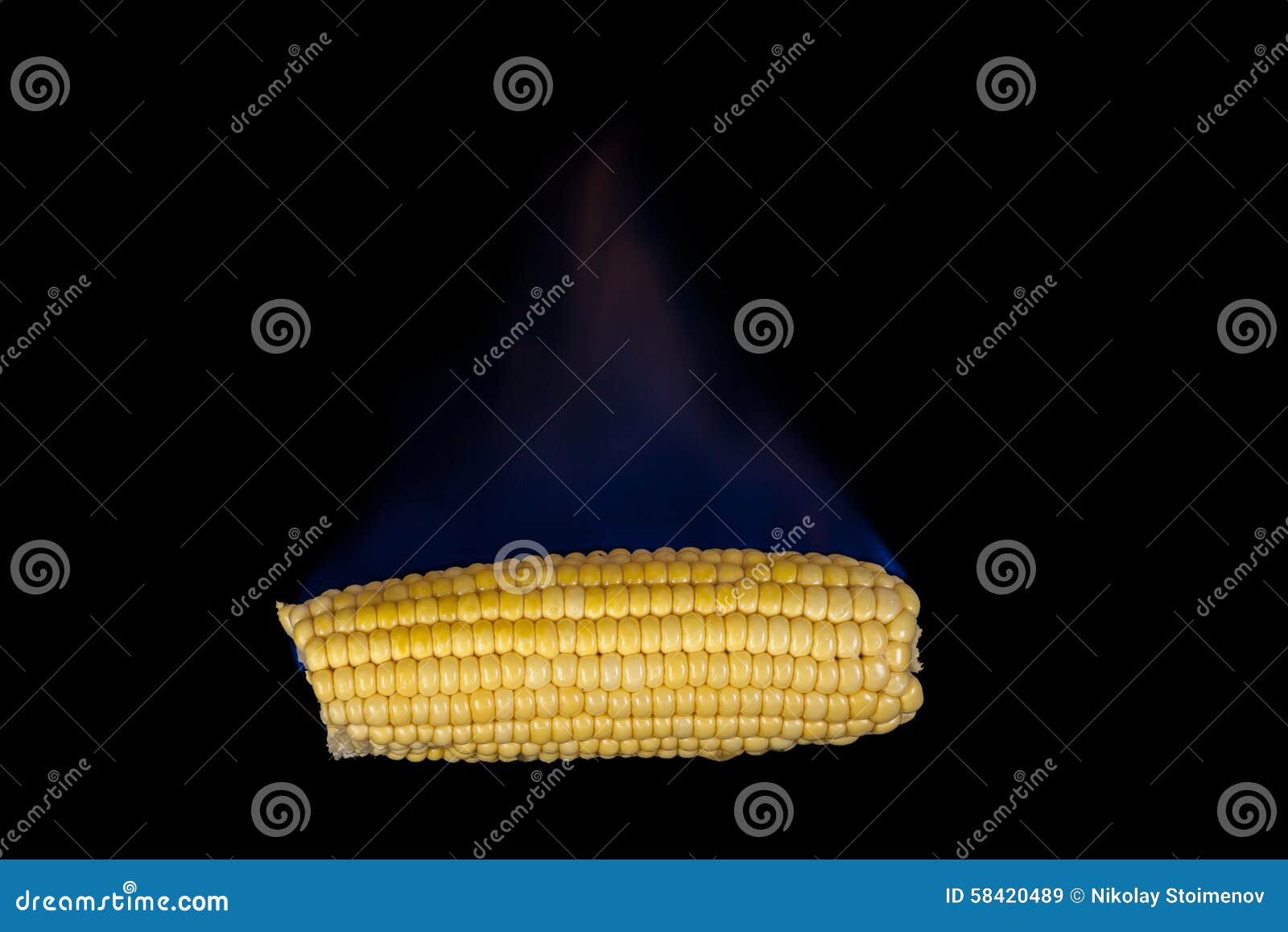 Corn cob on fire stock image. Image of hell, flame, beautiful - 58420489