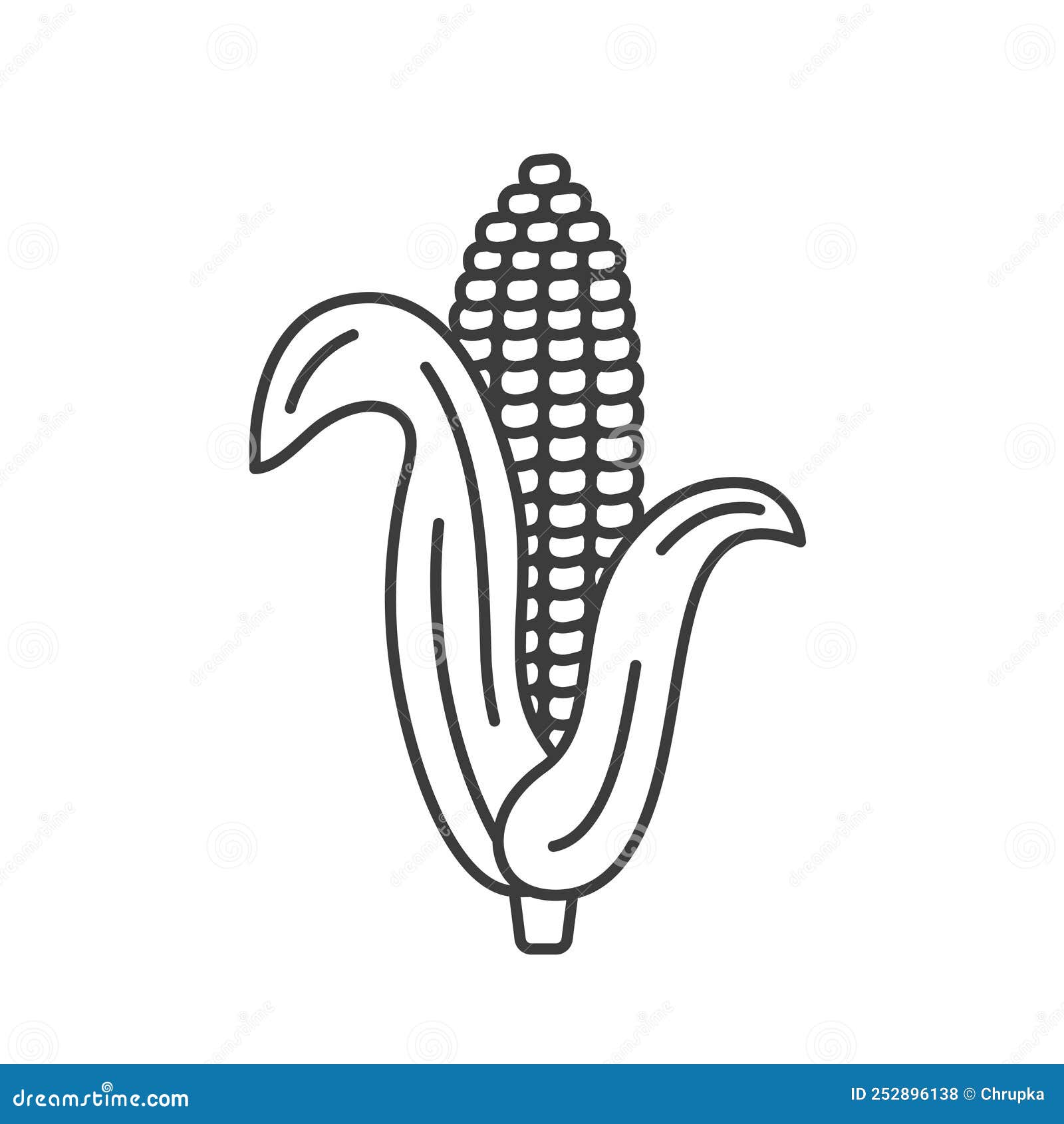 Corn cob icon stock vector. Illustration of nutrition - 252896138
