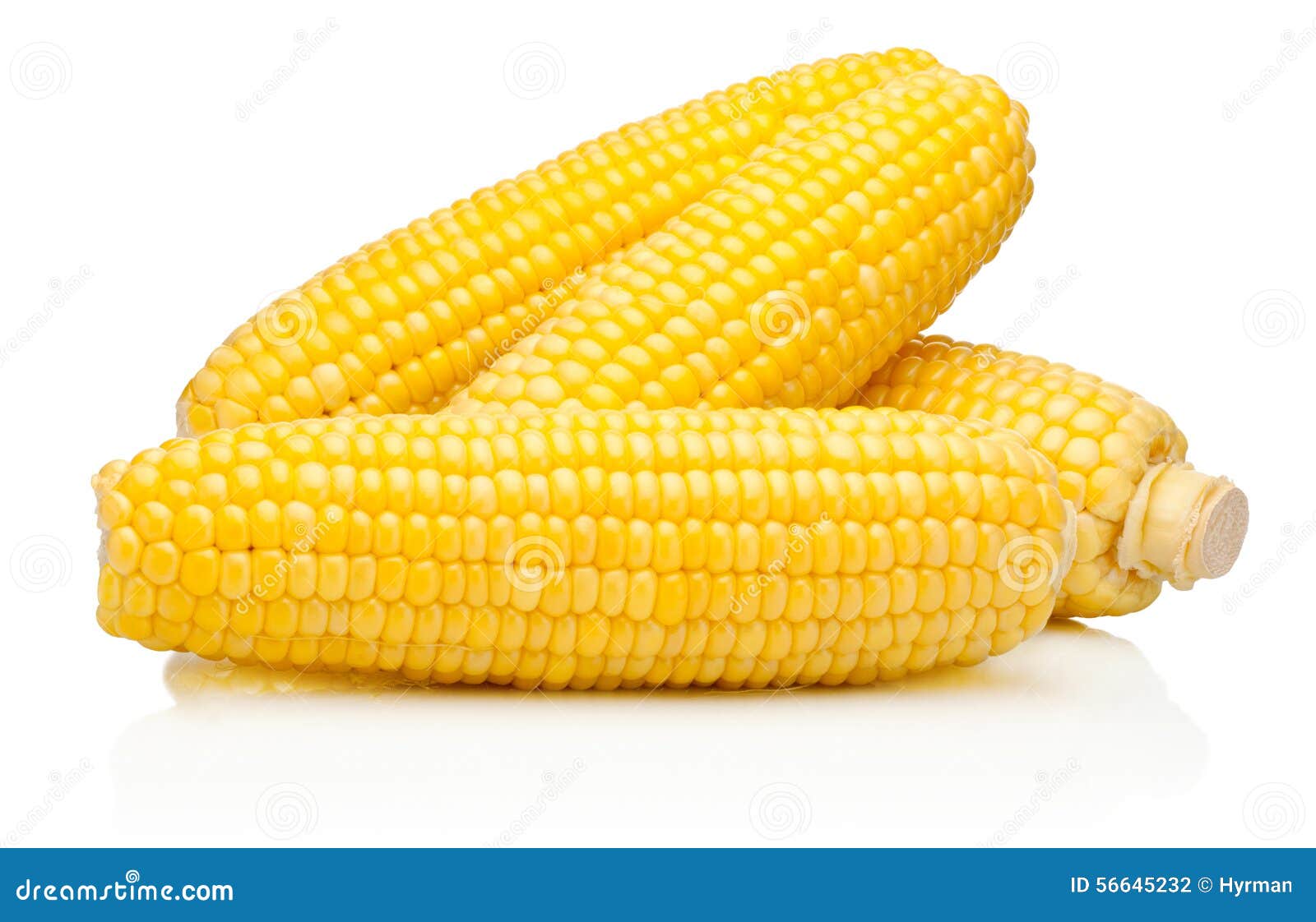 Corn on the Cob Kernels Peeled Isolated on White Background Stock Photo ...