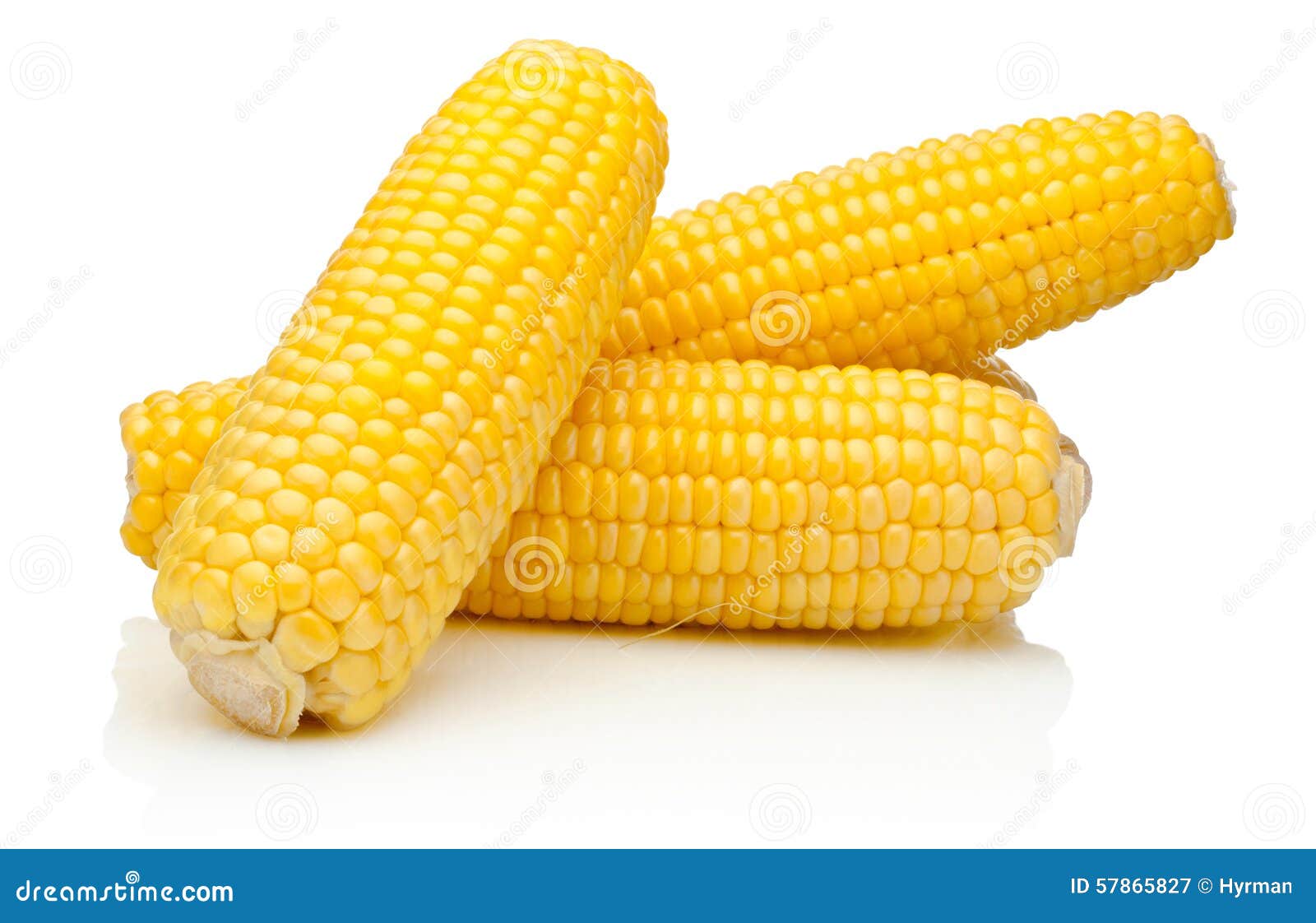 Corn on the Cob Kernels Peeled Isolated on White Background Stock Image ...