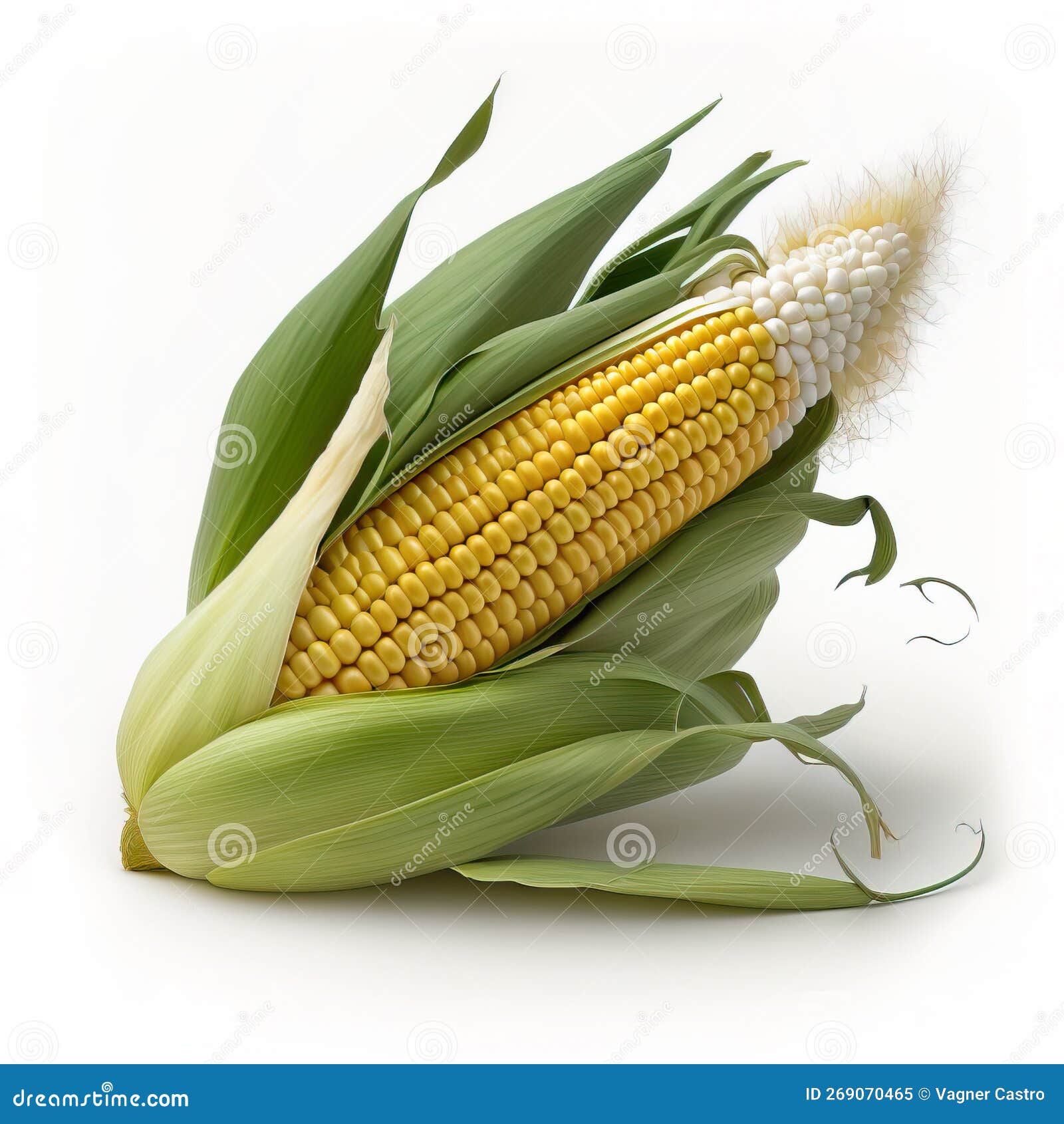 Corn on the Cob, Medium-sized Kernels Inserted in Rows on the Cob Stock ...