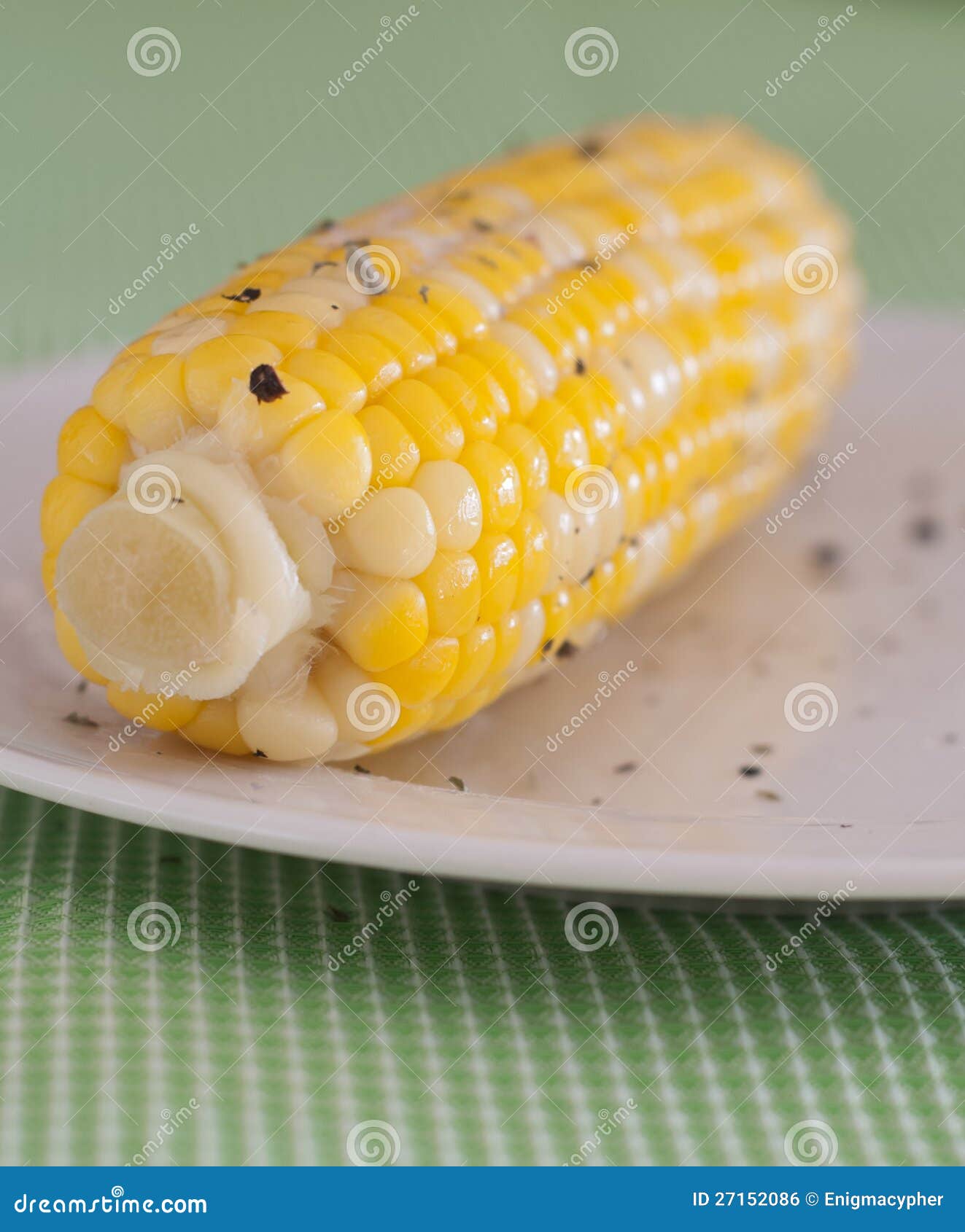 Corn on the Cob with Seasoning Stock Photo - Image of melted ...