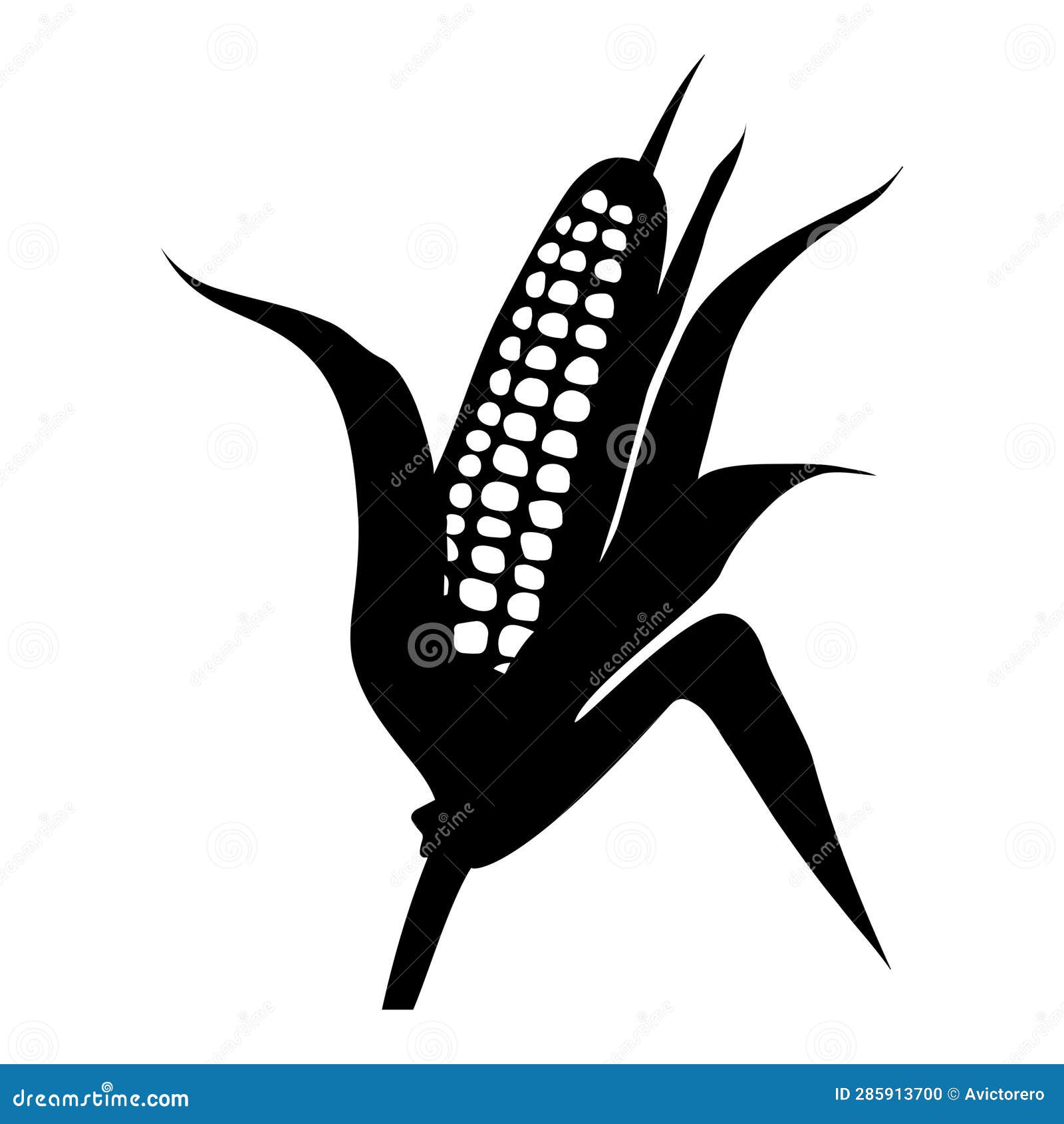 Corn Cob Silhouette Icon Isolated Stock Vector - Illustration of symbol ...