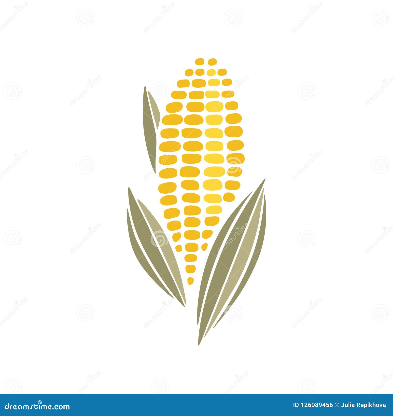 Corn Cob Simple Icon Design Stock Vector - Illustration of nutrition ...