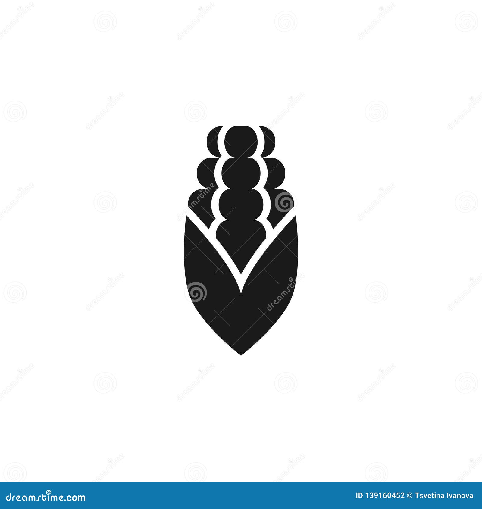 Corn Cob Vector Simple Icon. Stock Vector - Illustration of simple ...
