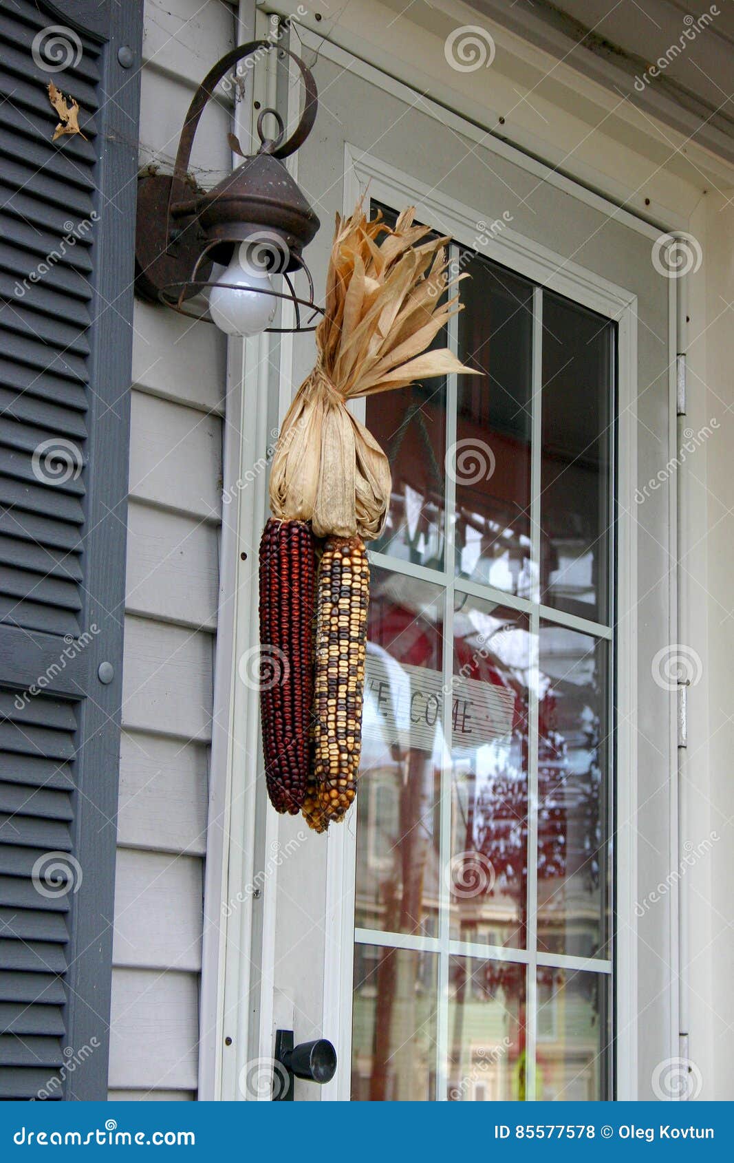 Corn on the Cob on the Wall of the House a Festive Mood in the a Stock ...