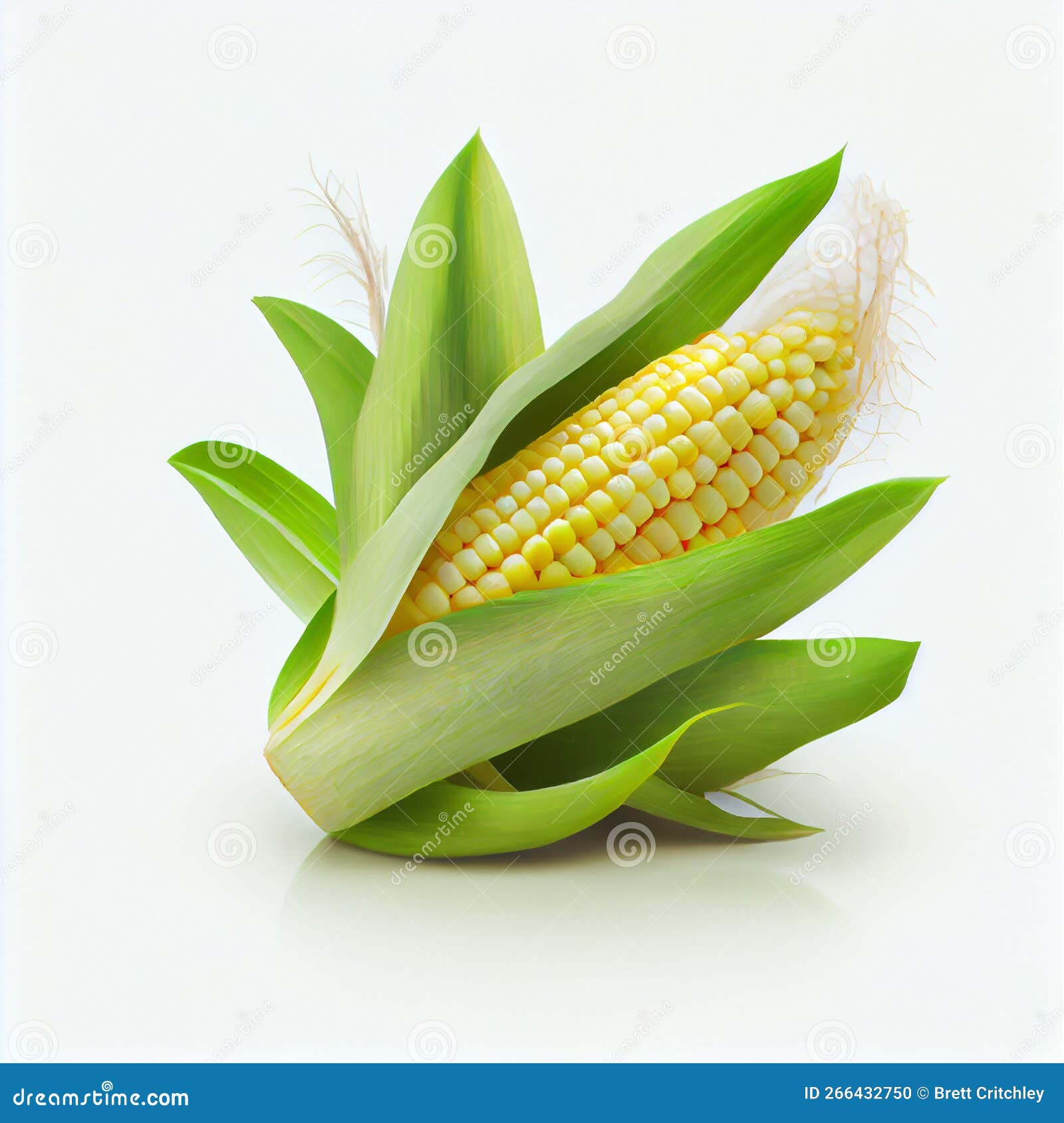 Corn on the Cob on a White Background Stock Illustration - Illustration ...