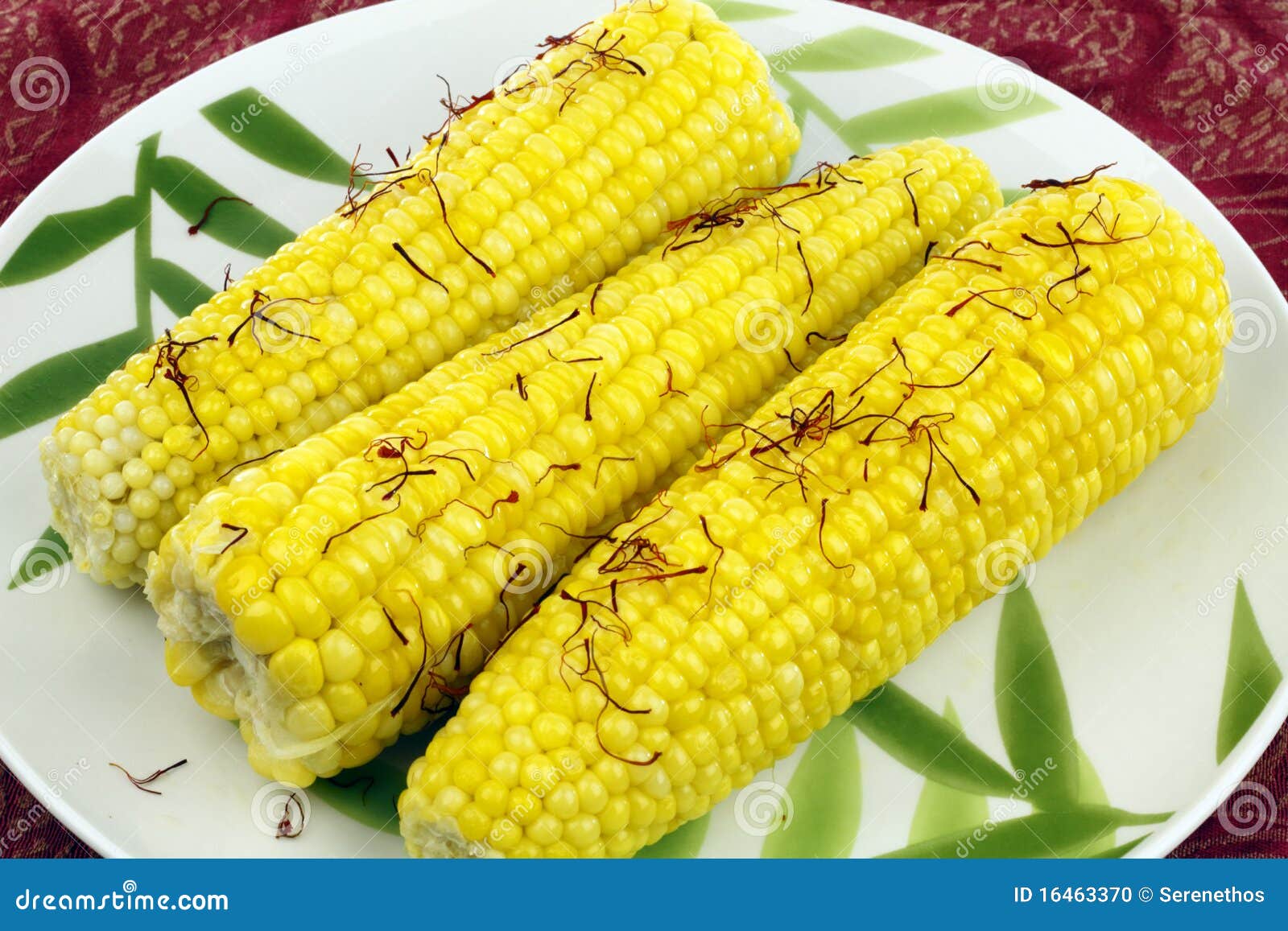 Corn Cobs Butter Saffron stock photo. Image of white - 16463370
