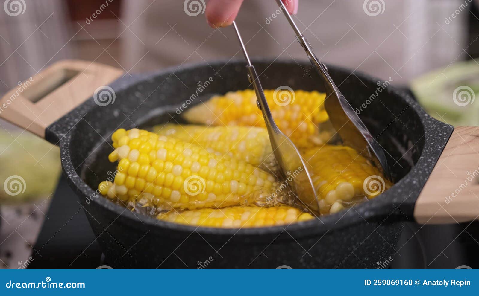 Corn Cobs Cooking in a Pot with Boiling Hot Water Stock Footage - Video ...