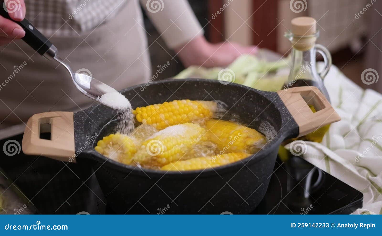 Corn Cobs Cooking in a Pot with Boiling Hot Water Stock Video - Video ...