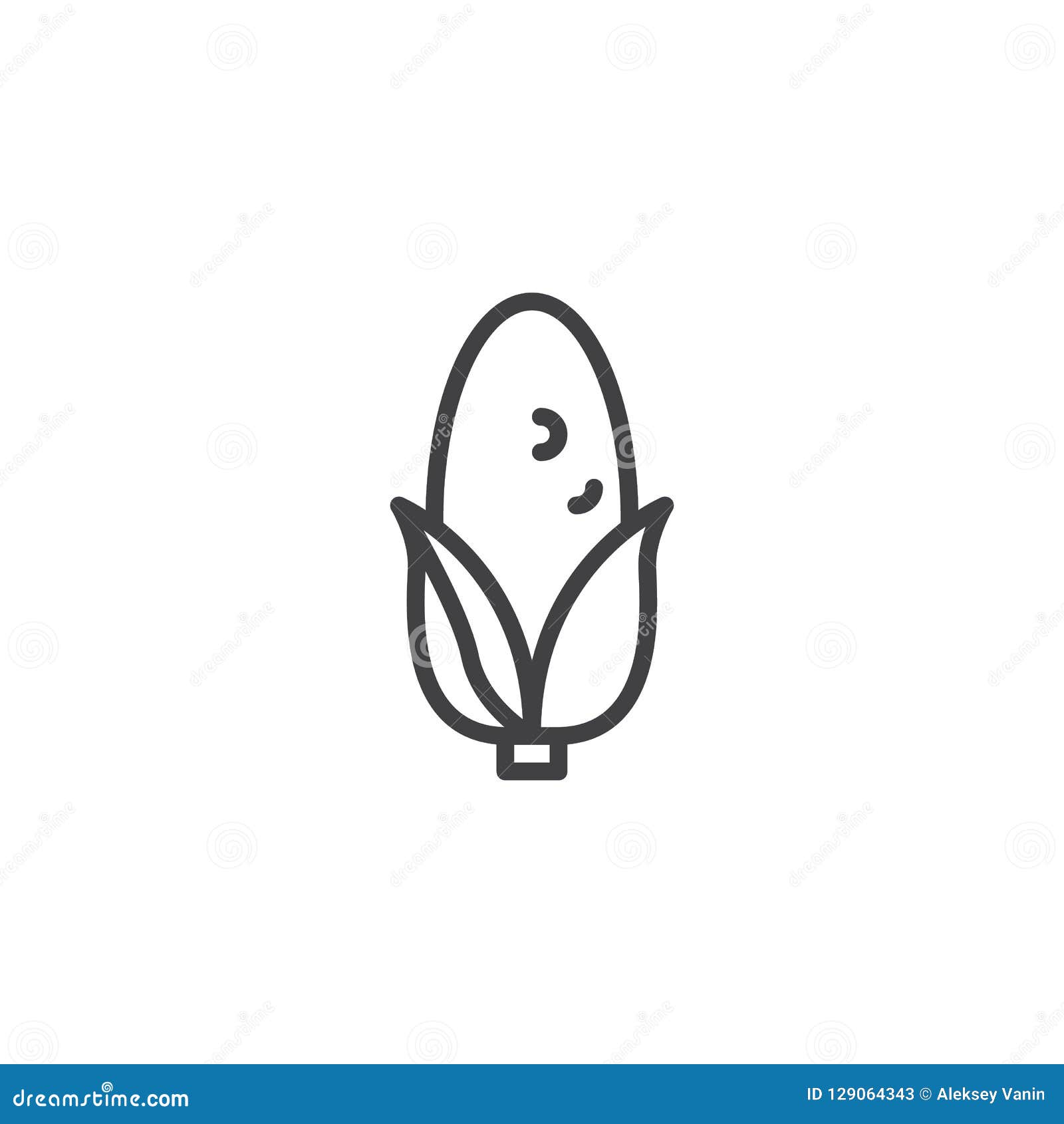 Corn Cobs with Leaves Outline Icon Stock Vector - Illustration of seed ...