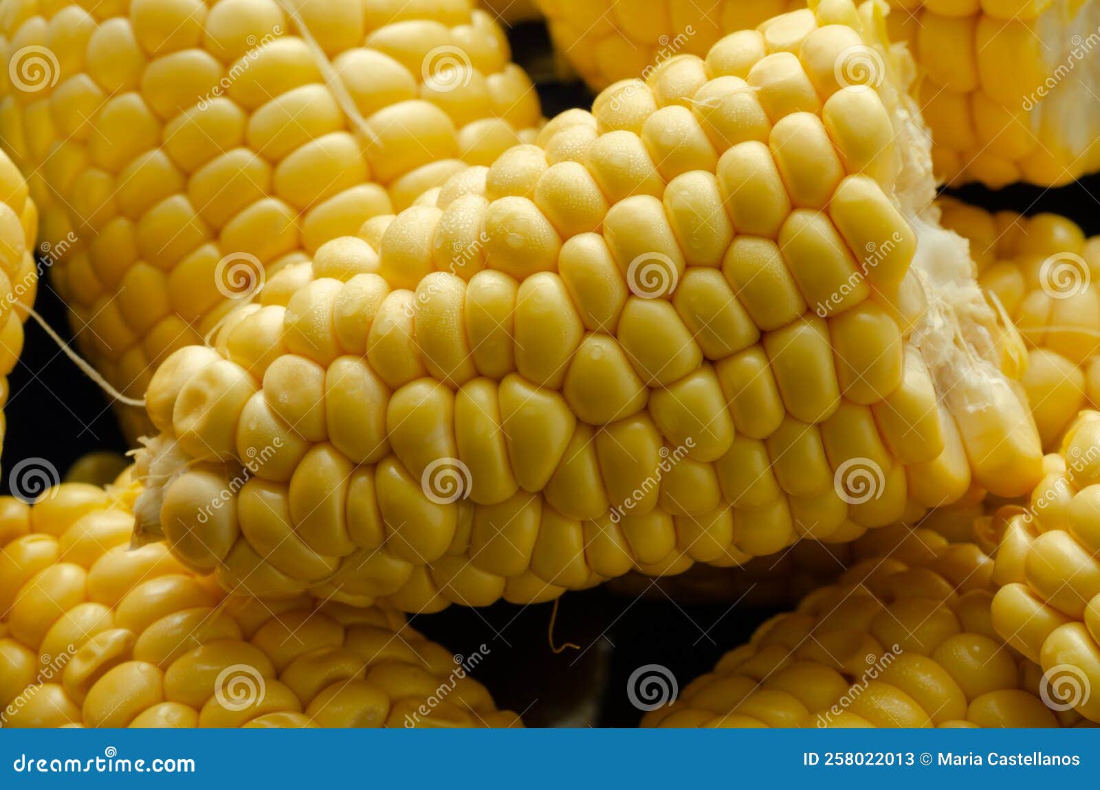 Corn Cobs in Pieces. Close-up View Stock Image - Image of appetizing ...