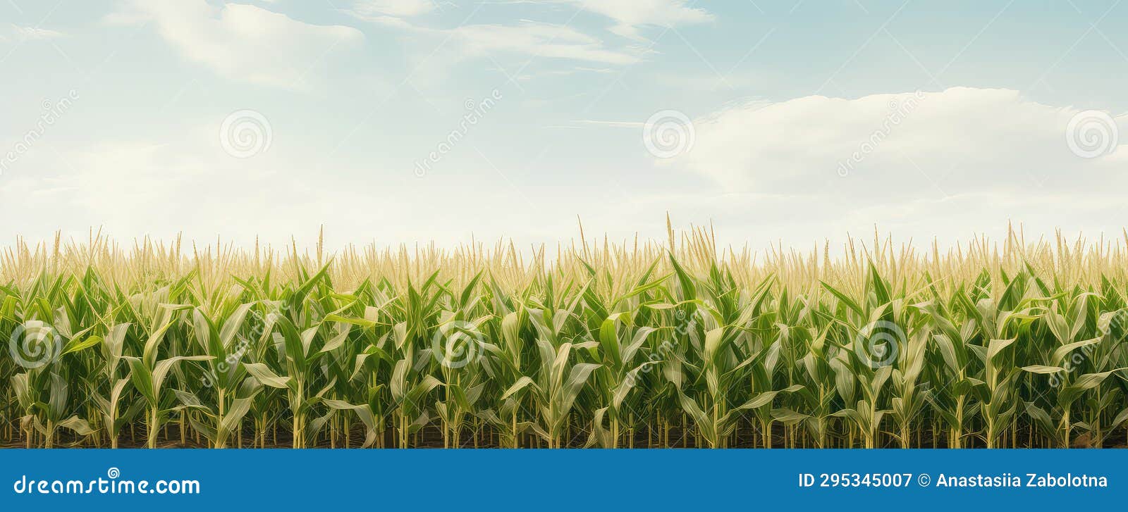 Corn Cobs Stand Tall in Corn Plantation Field Stock Illustration ...
