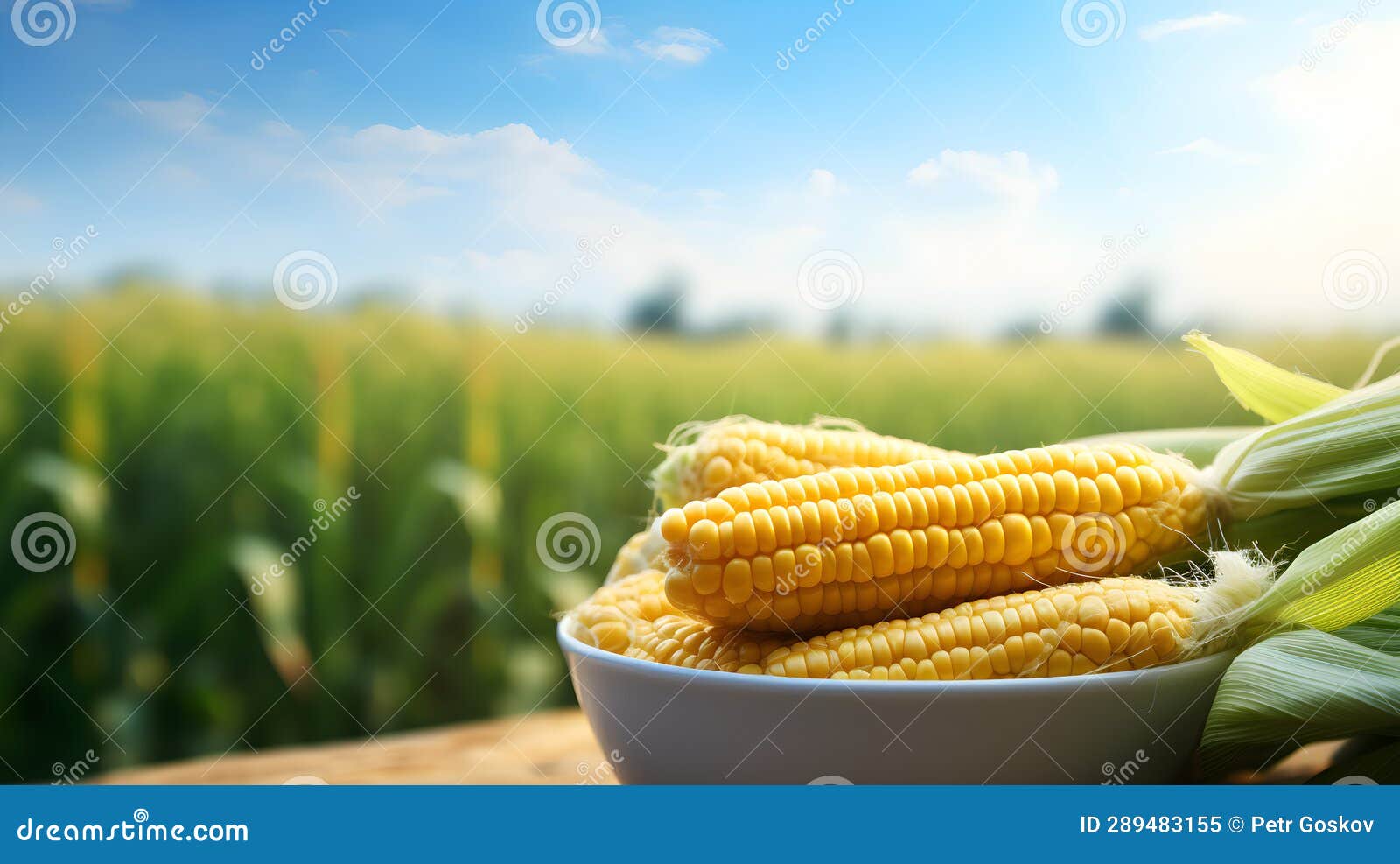 Corn cobs on table stock image. Image of cornfield, garden - 289483155