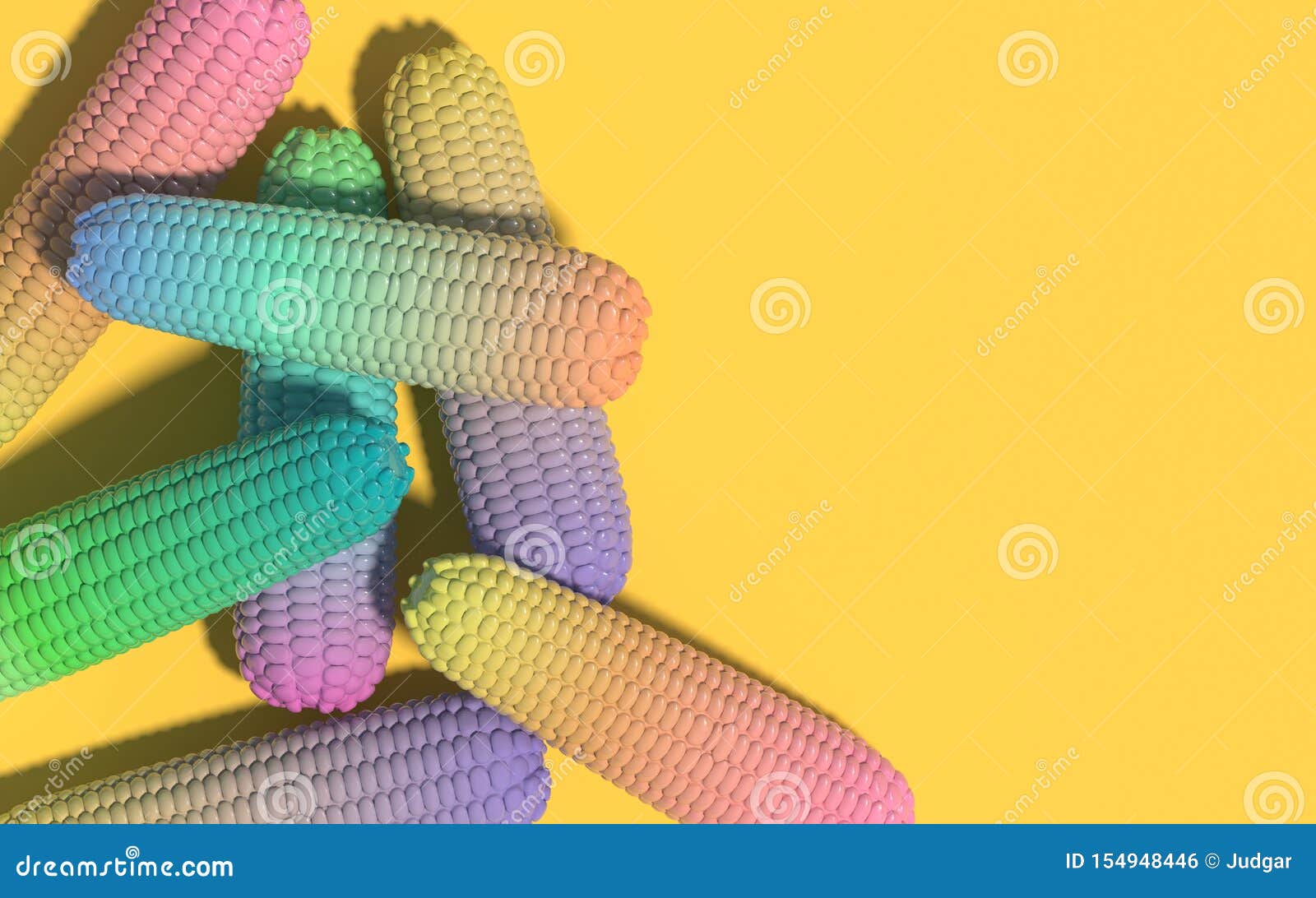 Corn Cobs in Vibrant Bold Gradient Holographic Neon Colors. Creative ...