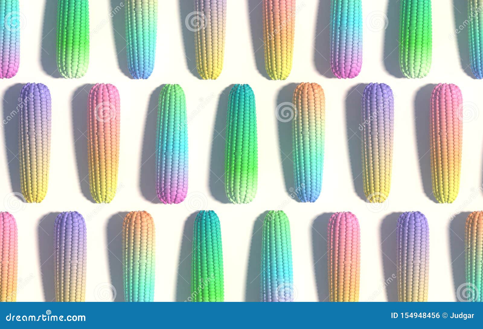 Corn Cobs in Vibrant Bold Gradient Holographic Neon Colors. Creative ...