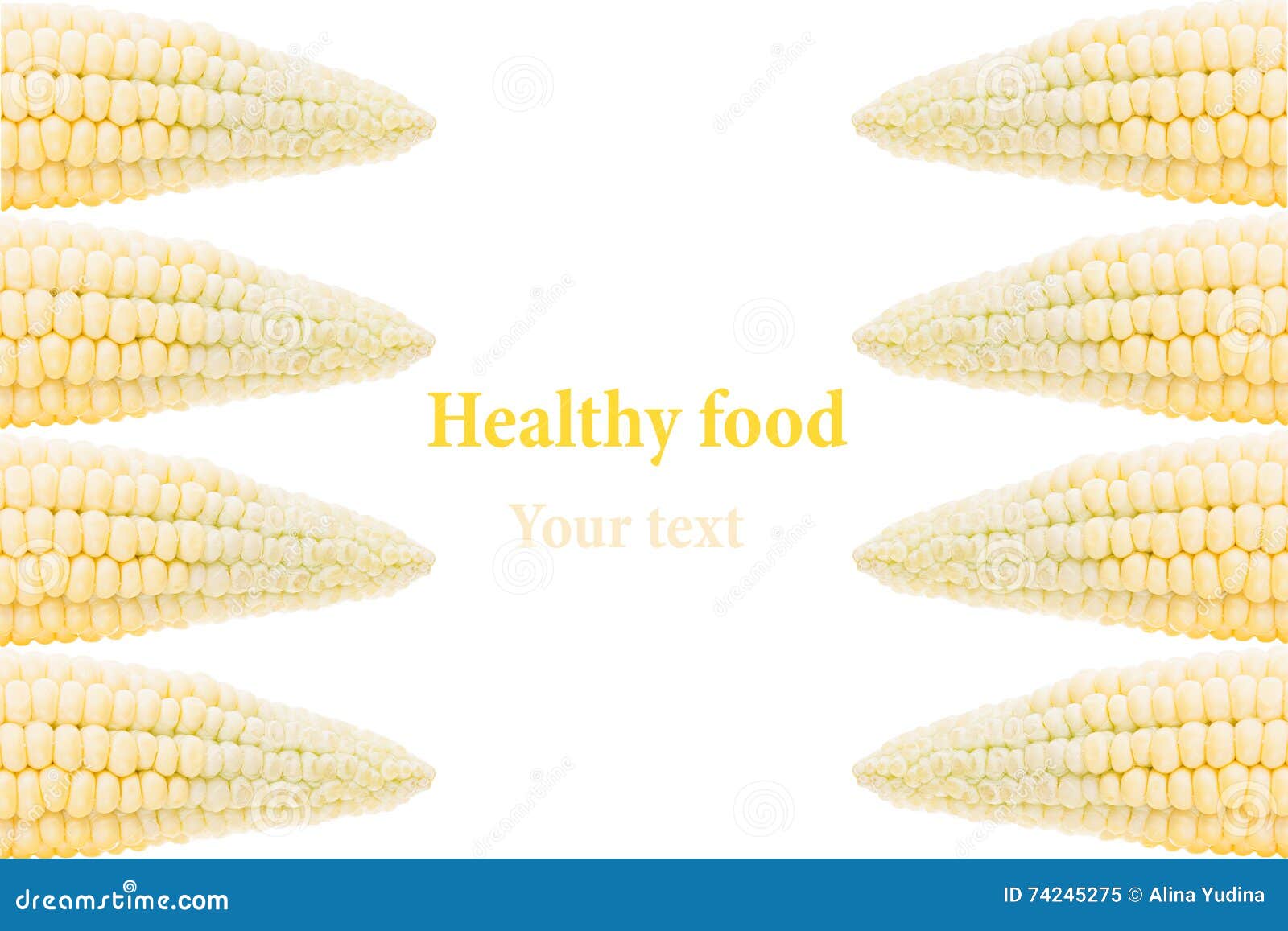 Corn Cobs on a White Background. Isolated. Decorative Frame. Food ...