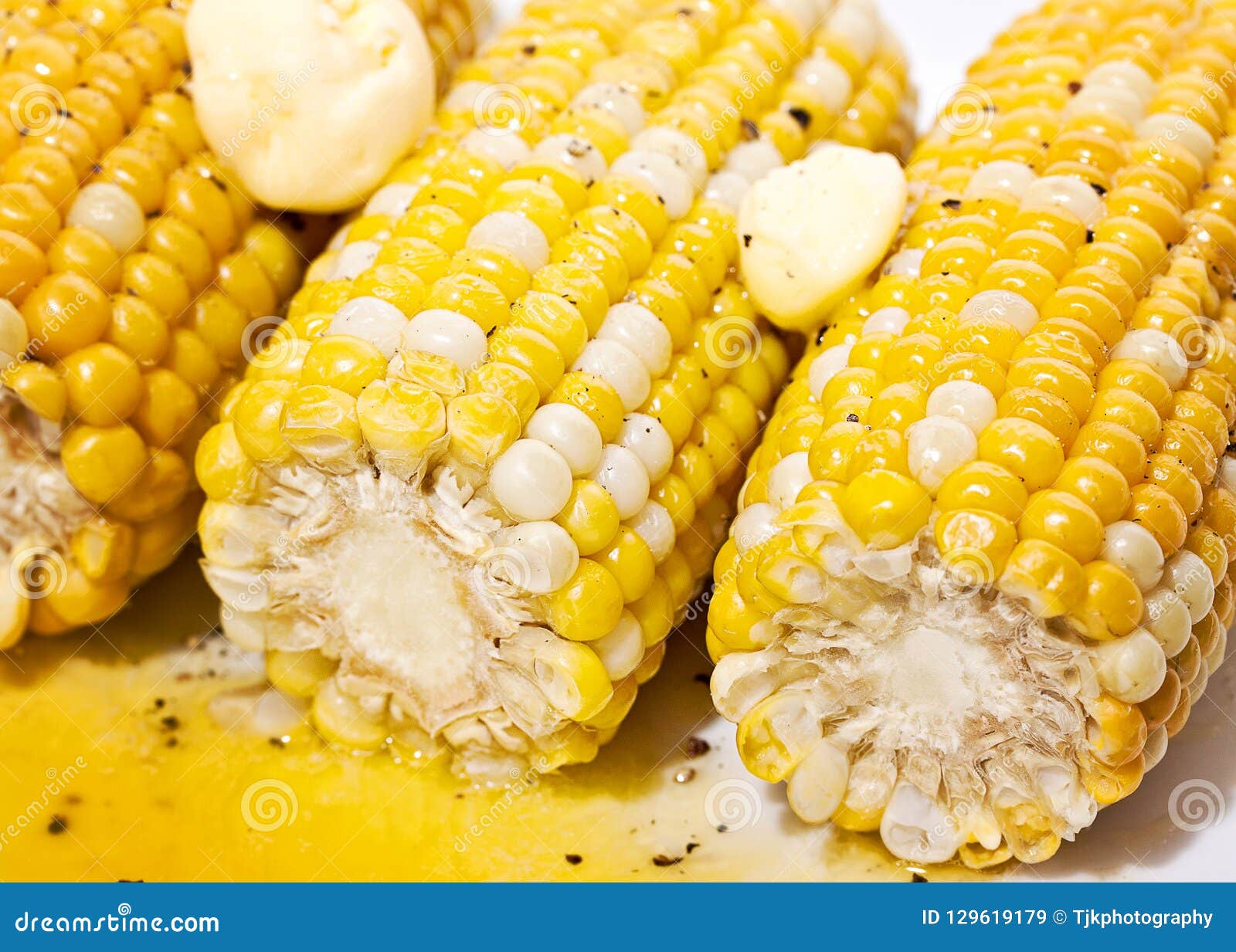 Cooked corn on the cob stock image. Image of sweet, healthy - 129619179