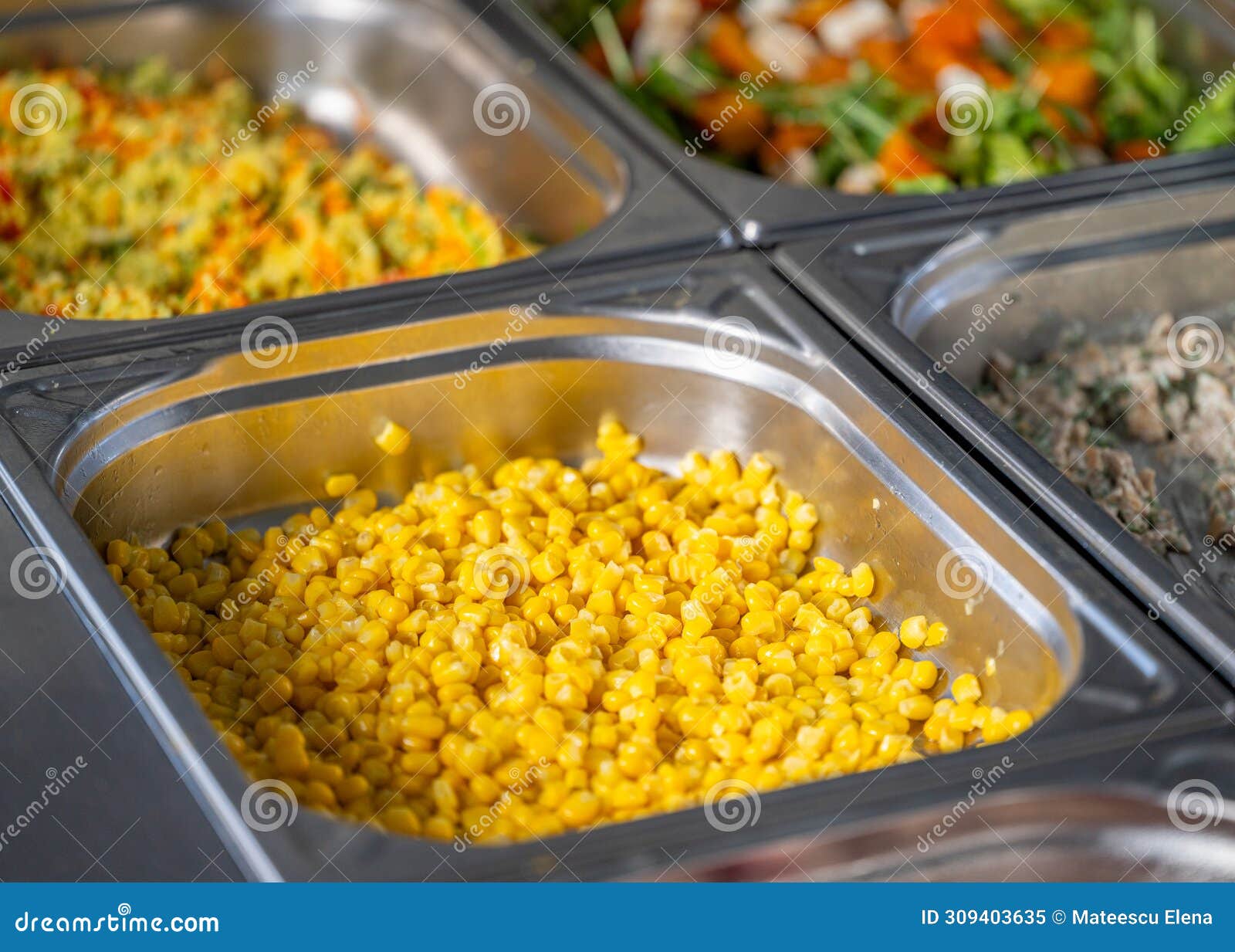 Corn cooked in a tray stock image. Image of sweetcorn - 309403635