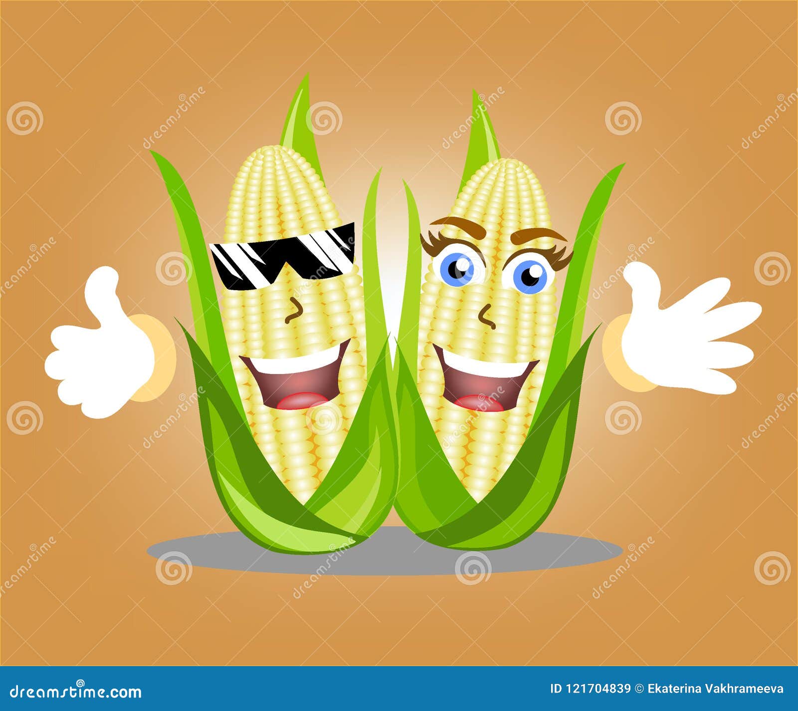 Corn couple, boy and girl stock vector. Illustration of like - 121704839