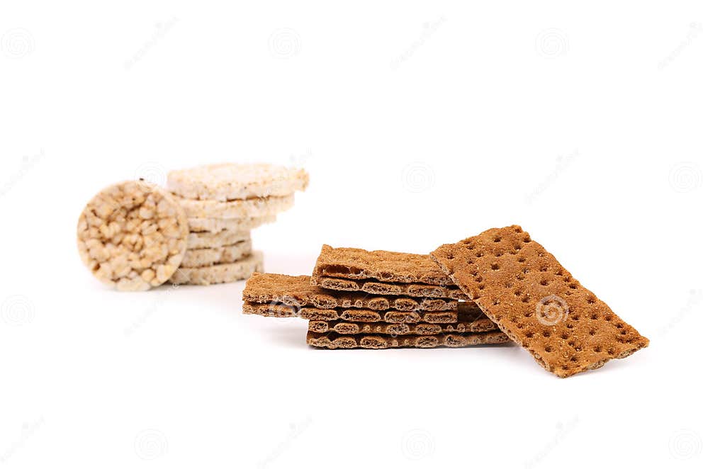 Corn Cracker and Bread Crisps. Stock Photo - Image of food, slice: 34419818