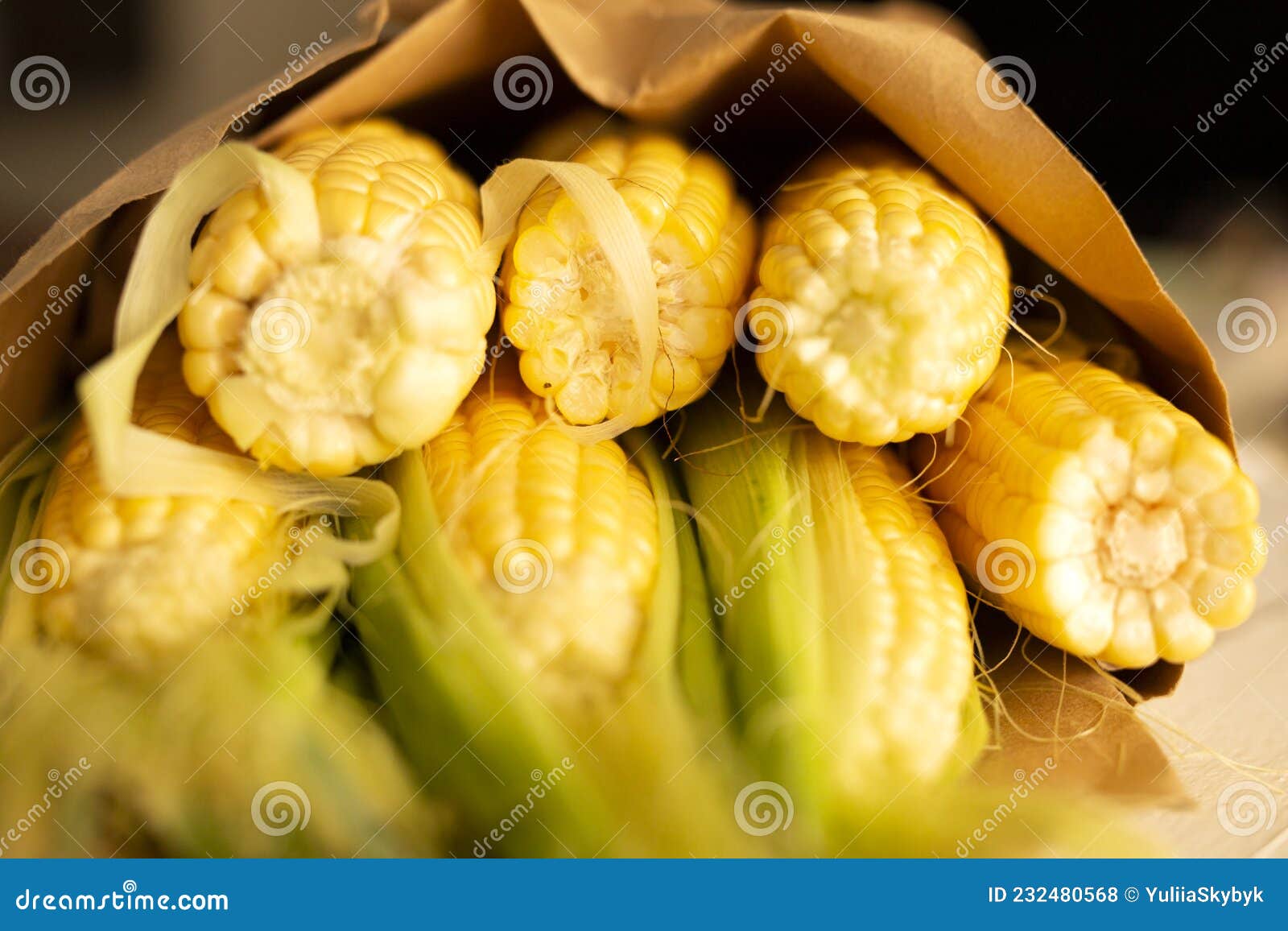 Corn in Craft Paper As a Bouquet Stock Photo - Image of nature, kernel ...