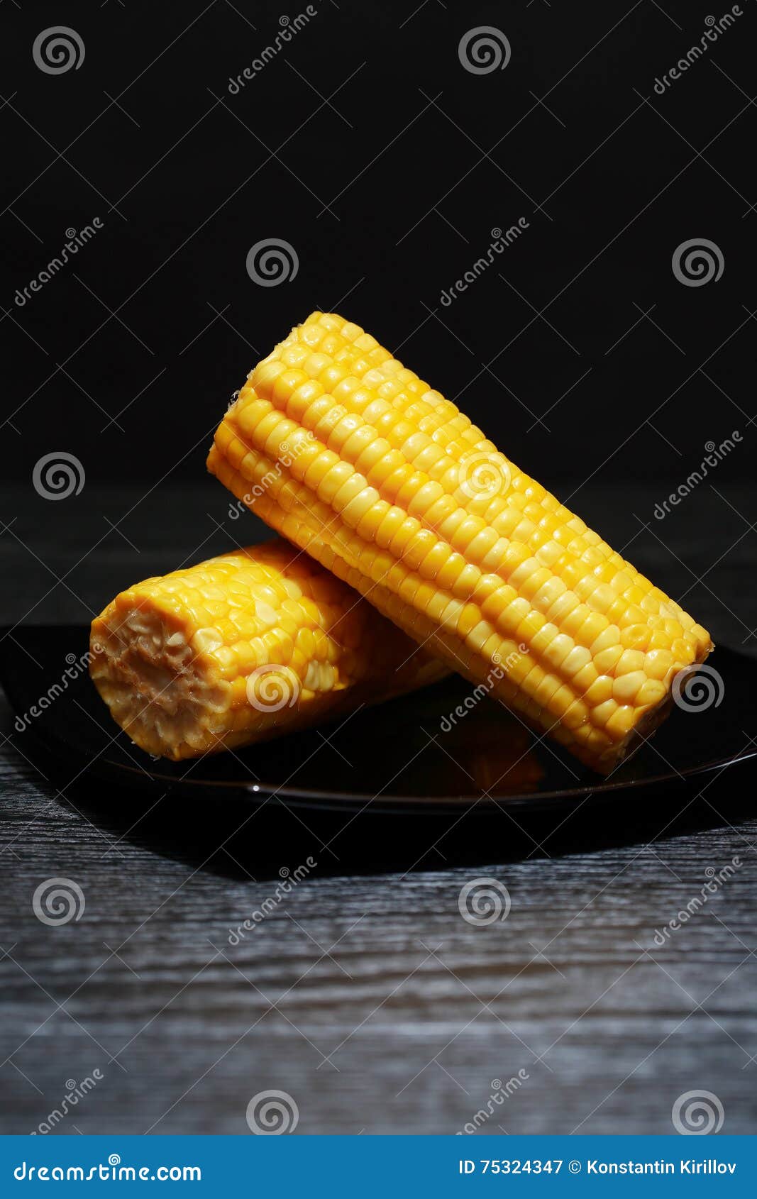 Corn on Dark stock image. Image of yellow, corn, cooking - 75324347