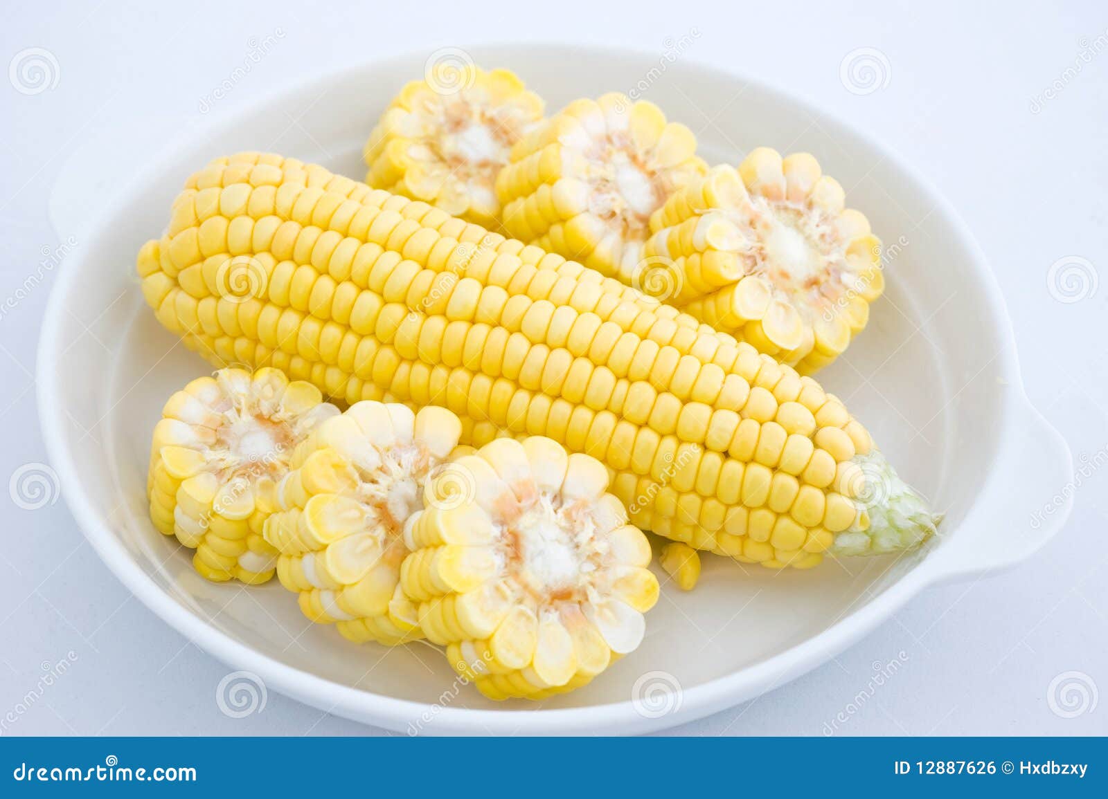 Corn on a dish stock photo. Image of close, fruit, incision - 12887626